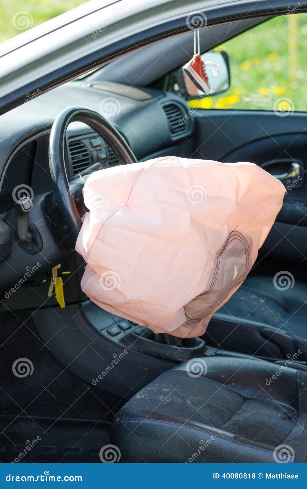 Opened airbag stock photo. Image of field, opened, crash - 40080818