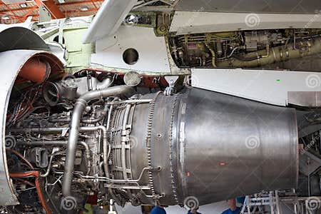 Opened aircraft engine stock image. Image of energy, maintenance - 3045265