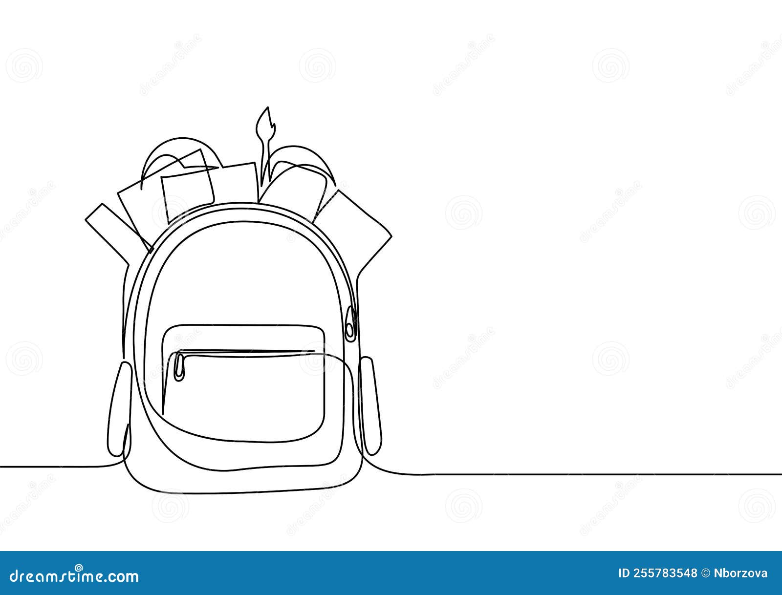 Opened Backpack with Stationery Stock Vector - Illustration of full ...