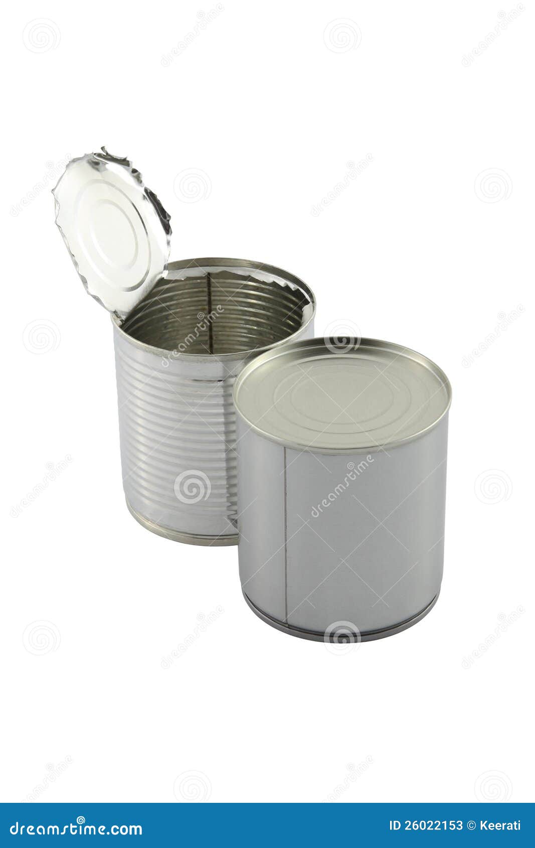 Opened Behind Closed Tin Can Stock Image - Image of close, isolated ...