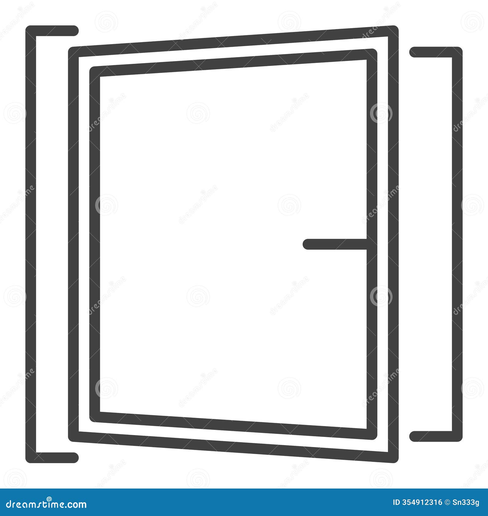 Opened Big Portal Vector Window Linear Icon or Symbol Stock ...