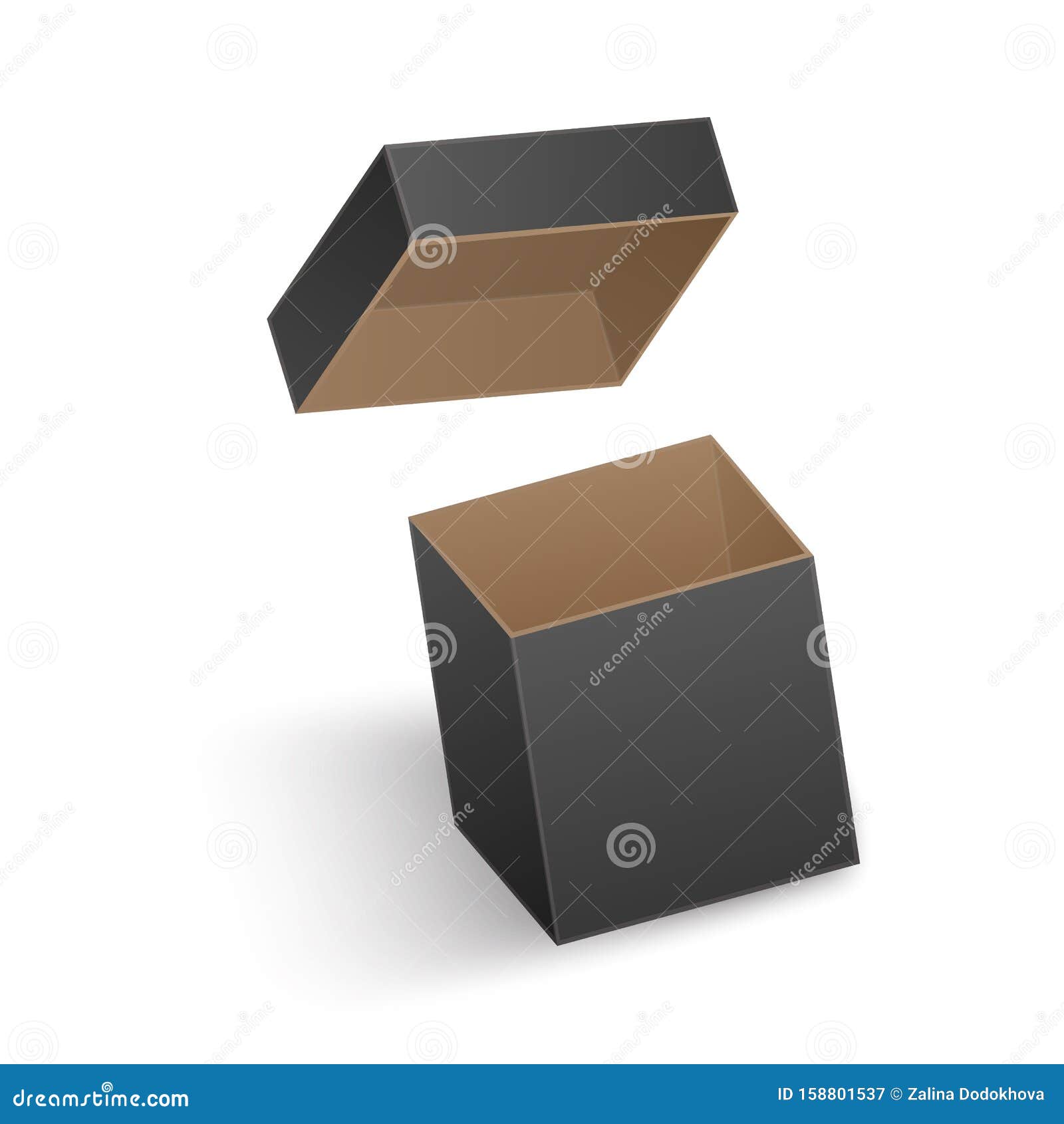 The Opened Black Box Isolated on White Background. Vector Illustration ...