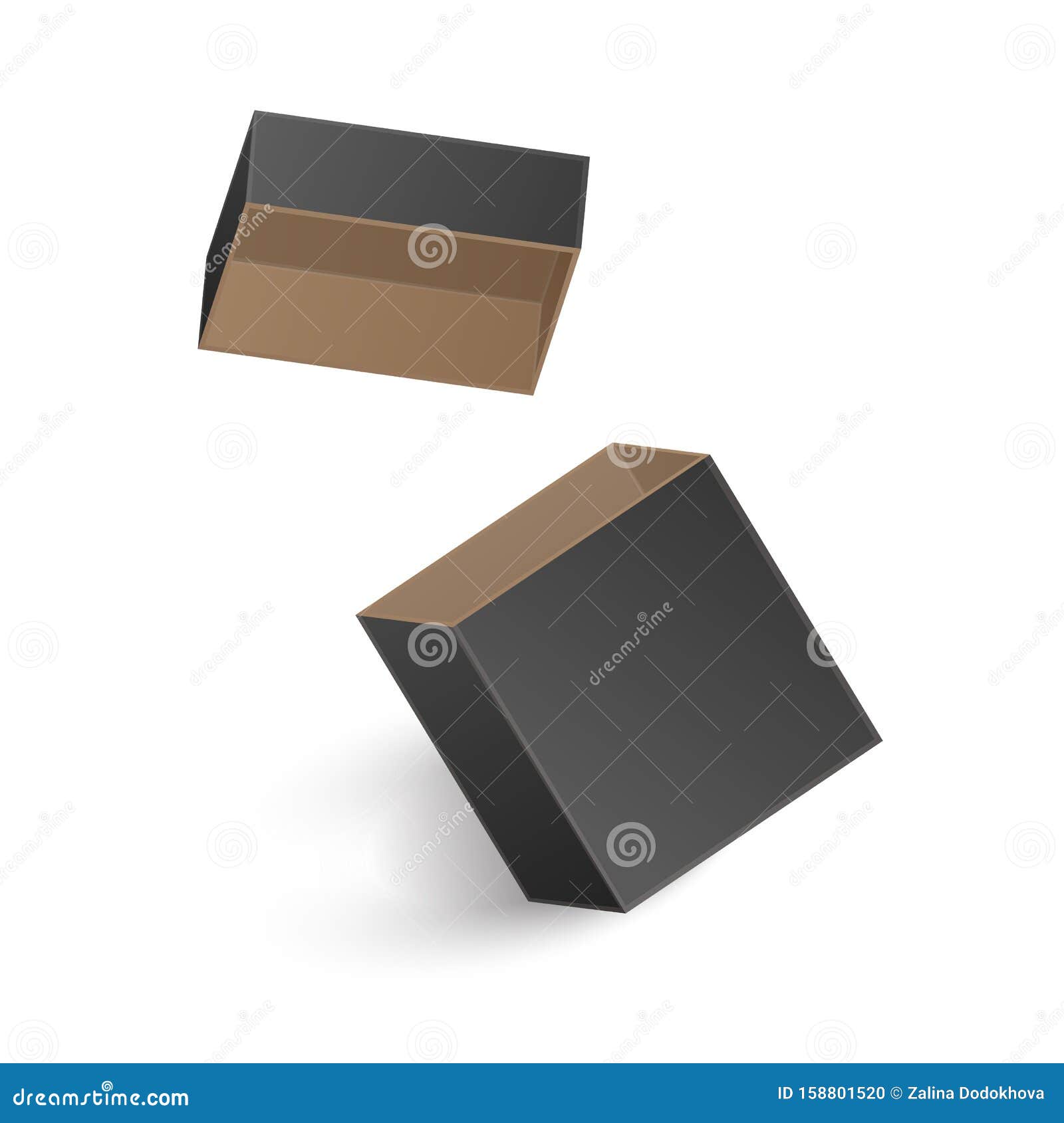 The Opened Black Box Isolated on White Background. Vector Illustration ...