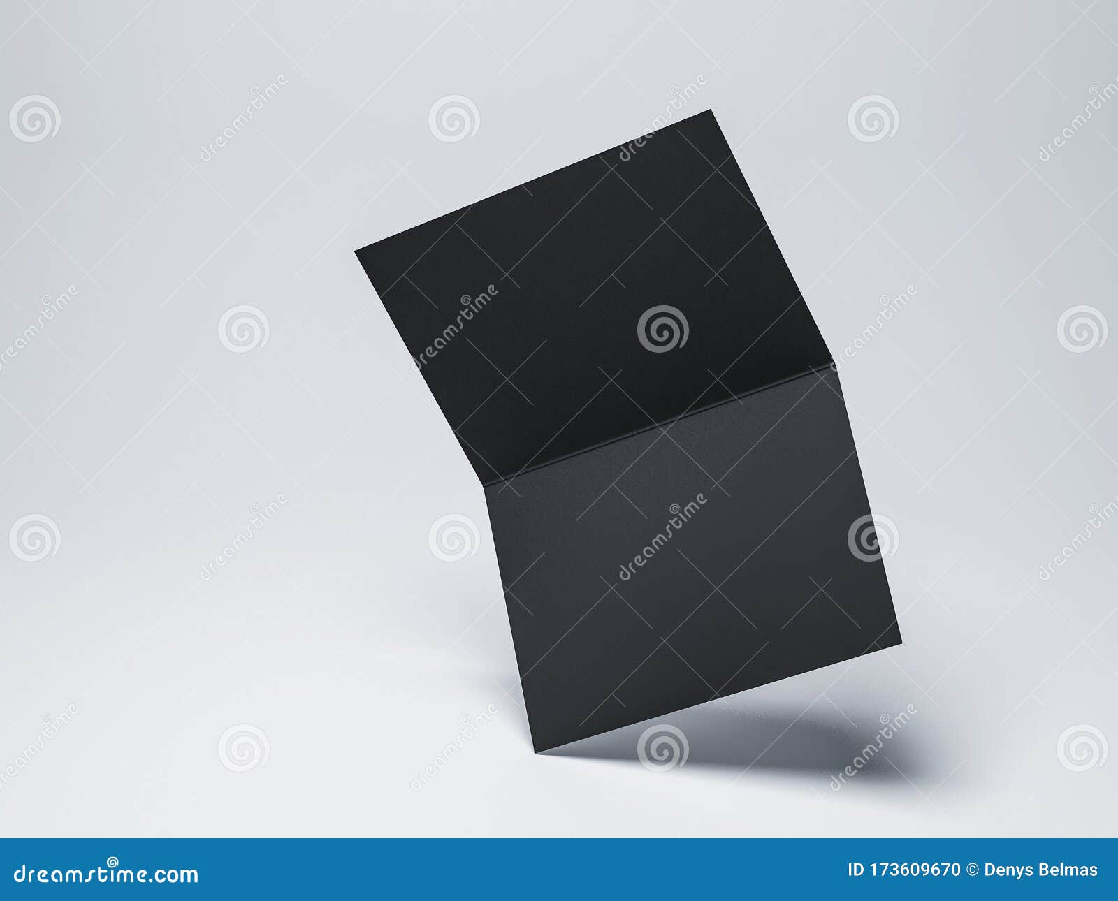 Opened Black Leaflet, Flying Invitation Mockup, Greeting Card, Postcard ...