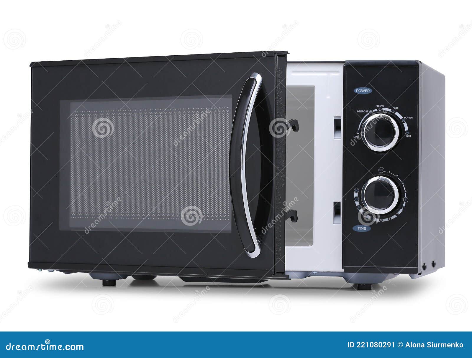 Opened Microwave Isolated on a White Background Stock Image - Image of ...
