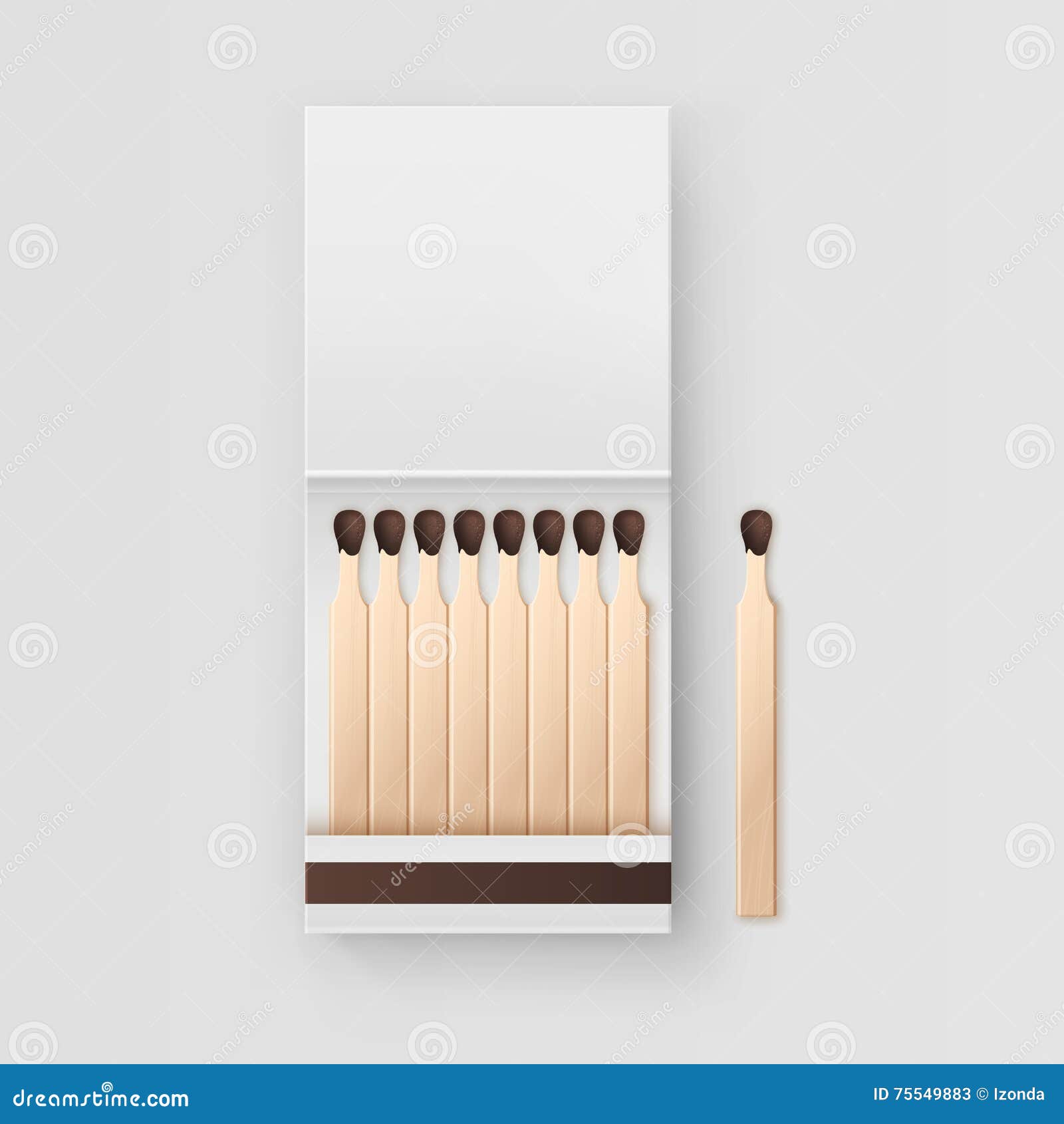 Opened Blank Book of Matches Isolated on White Background Stock Vector ...