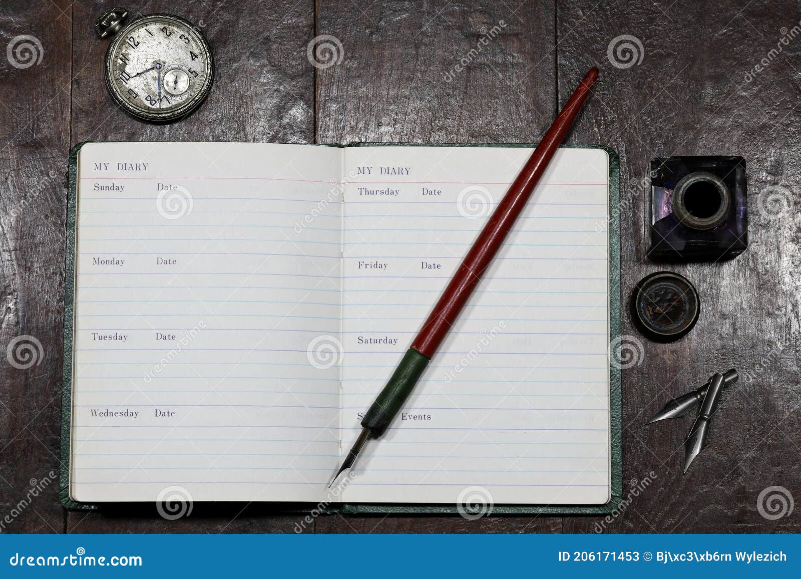 Opened blank diary stock image. Image of notebook, notes - 206171453