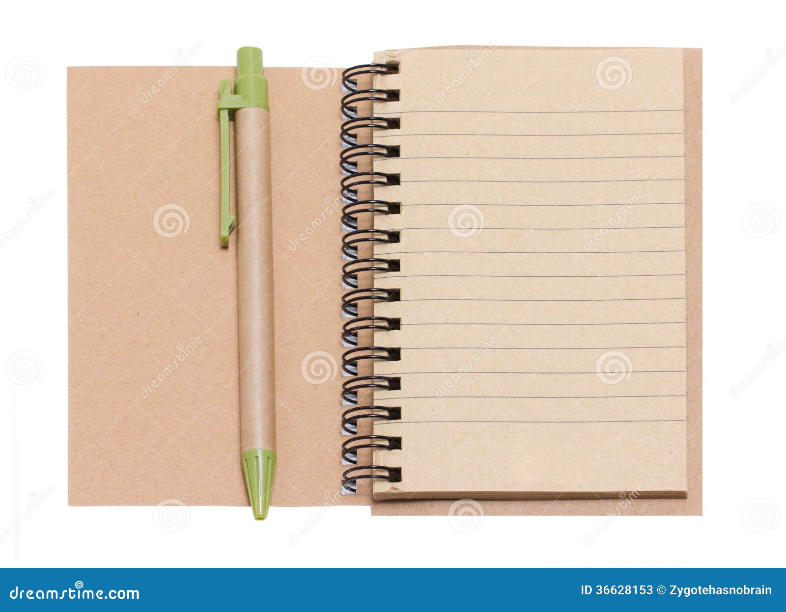 Opened Blank Notebook with Pen. Stock Image - Image of diary, ring ...