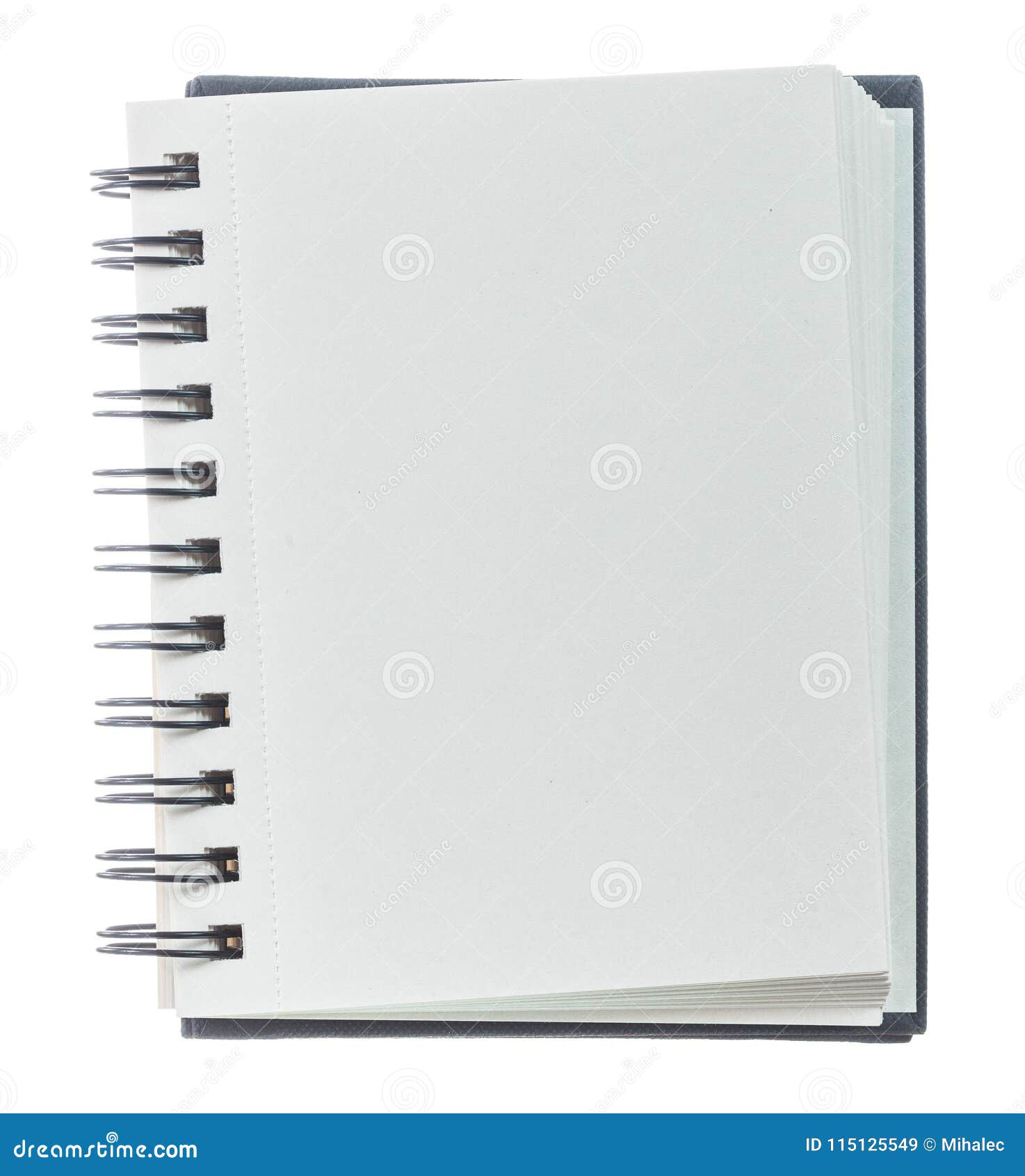 Opened Blank Notepad Isolated on White Stock Image - Image of white ...