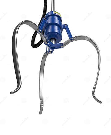 Opened Blue Automatic Claw. Bottom View Stock Illustration ...