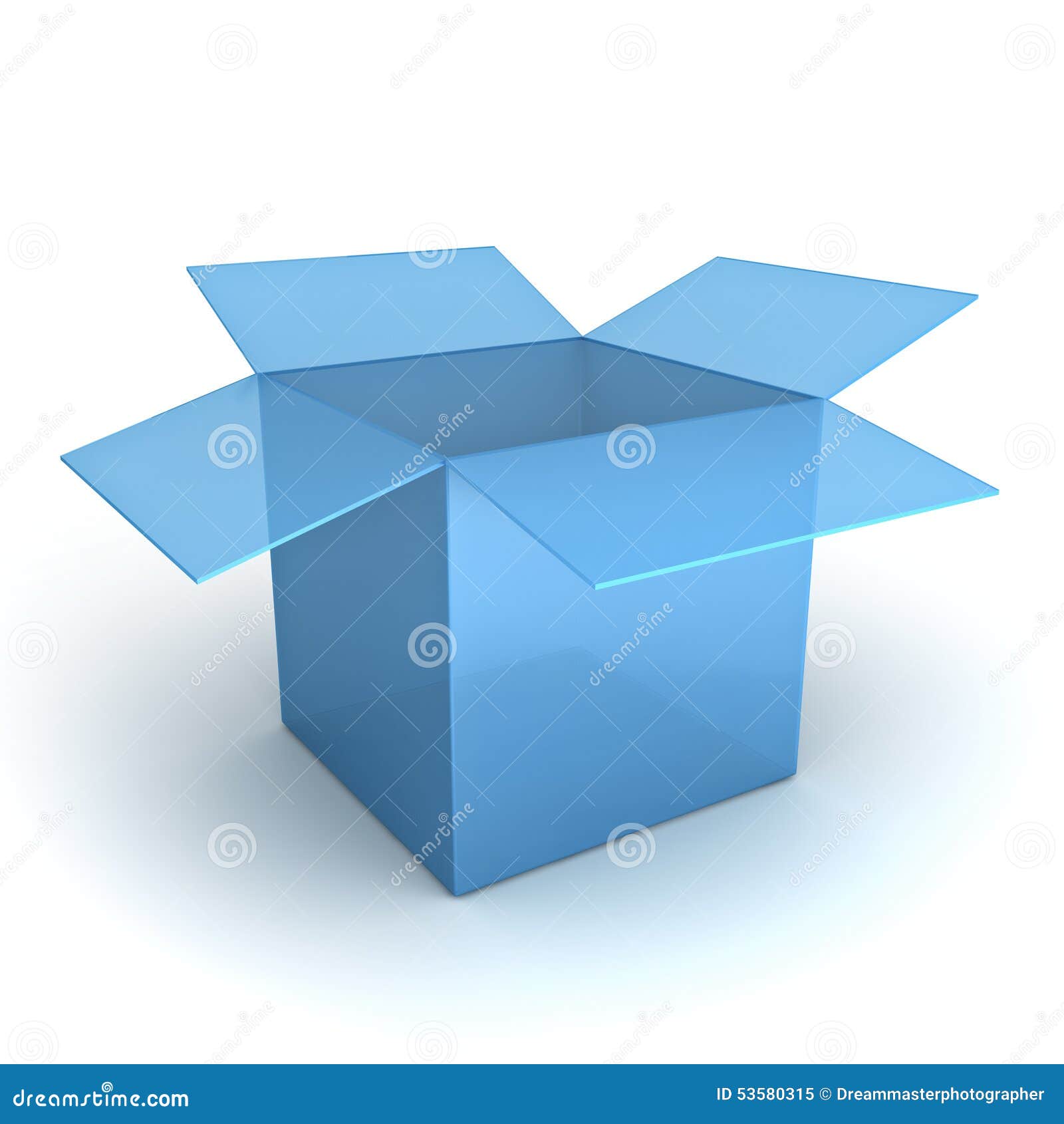 Opened blue box over white stock illustration. Illustration of pack ...