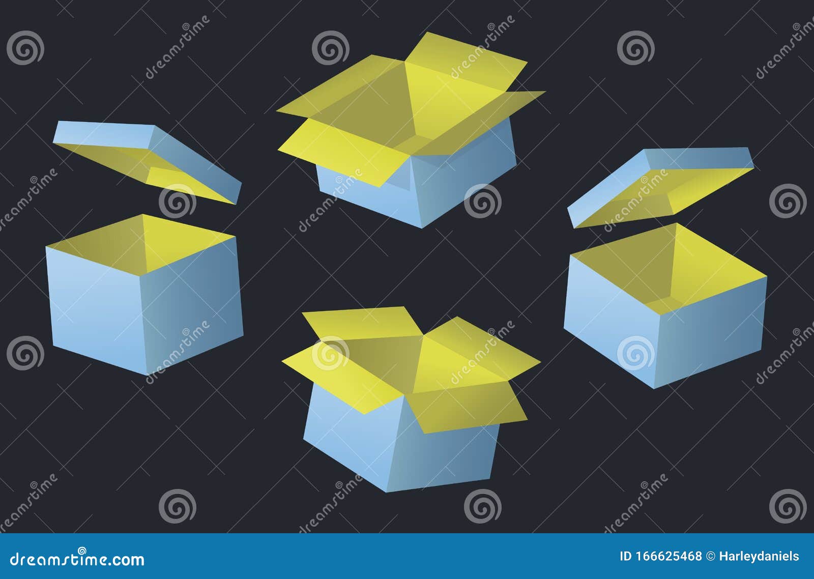 Opened Blue Cardboard Box, Vector Illustration Stock Vector ...