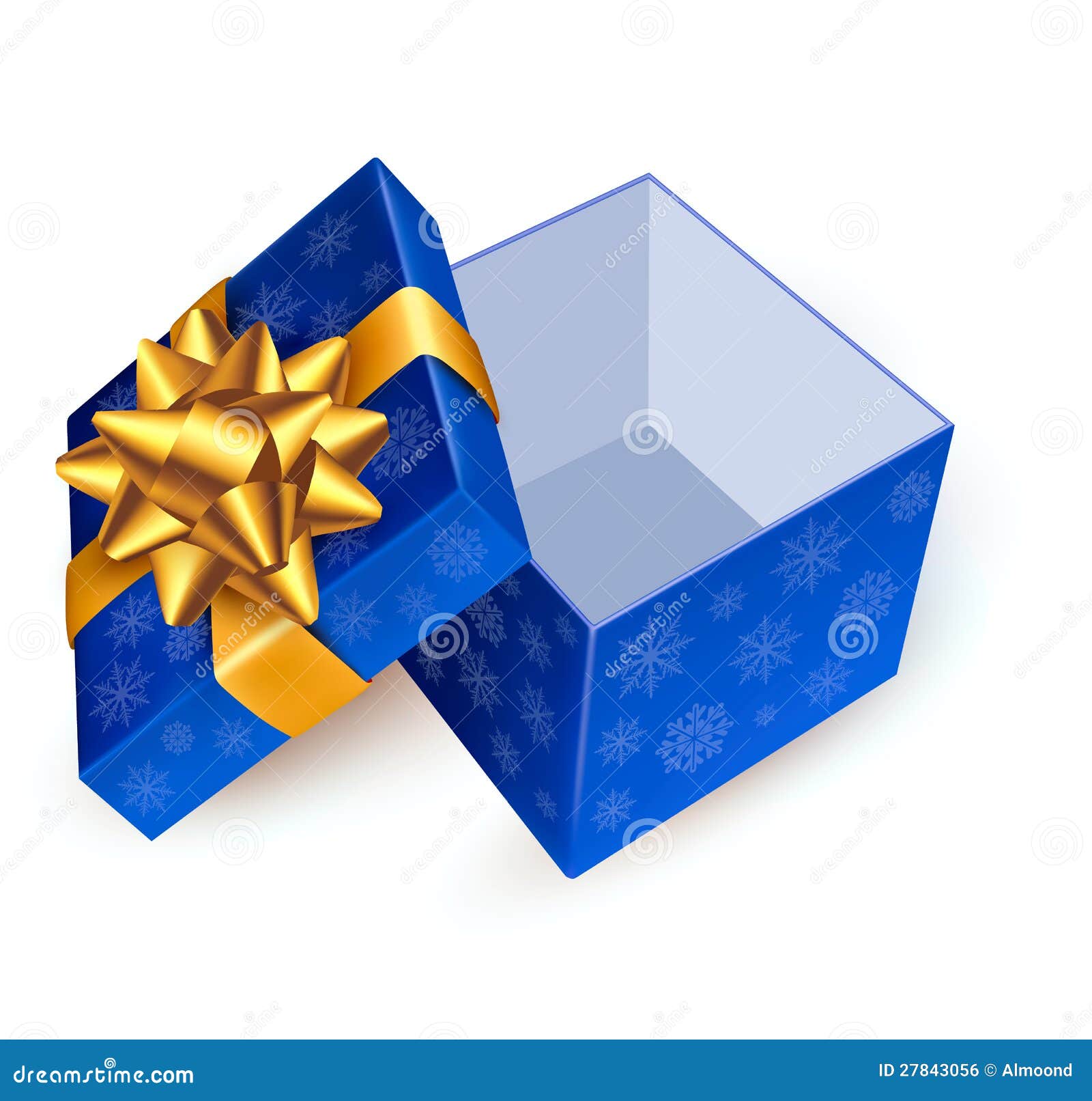 Opened blue gift box stock vector. Illustration of greeting - 27843056