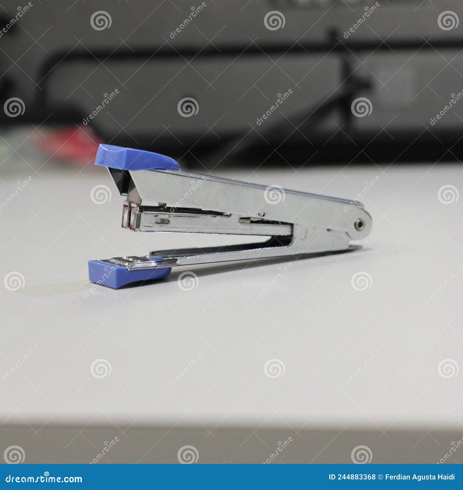 An opened blue stapler stock photo. Image of opened - 244883368