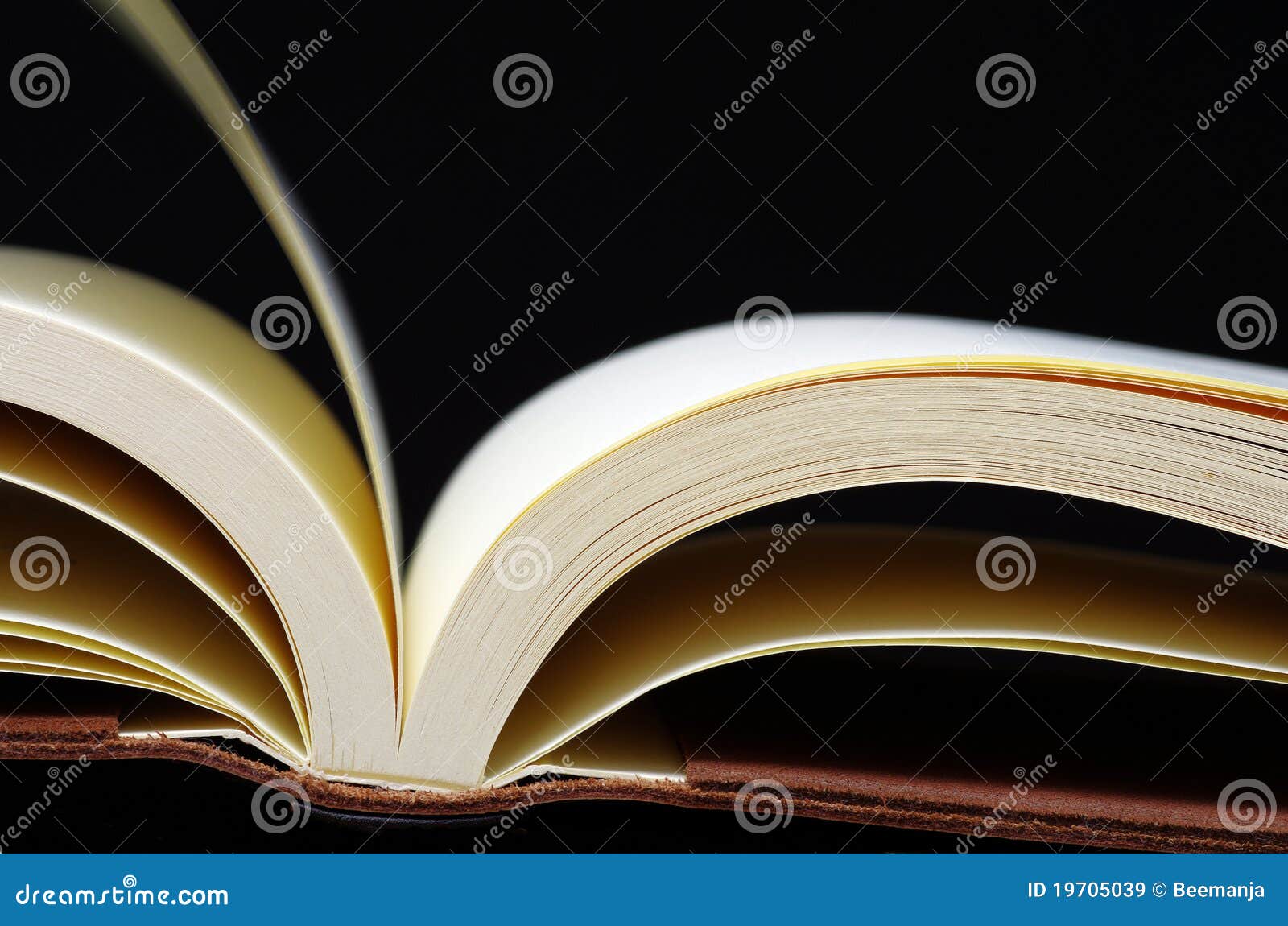 Opened book on black stock image. Image of design, knowledge - 19705039