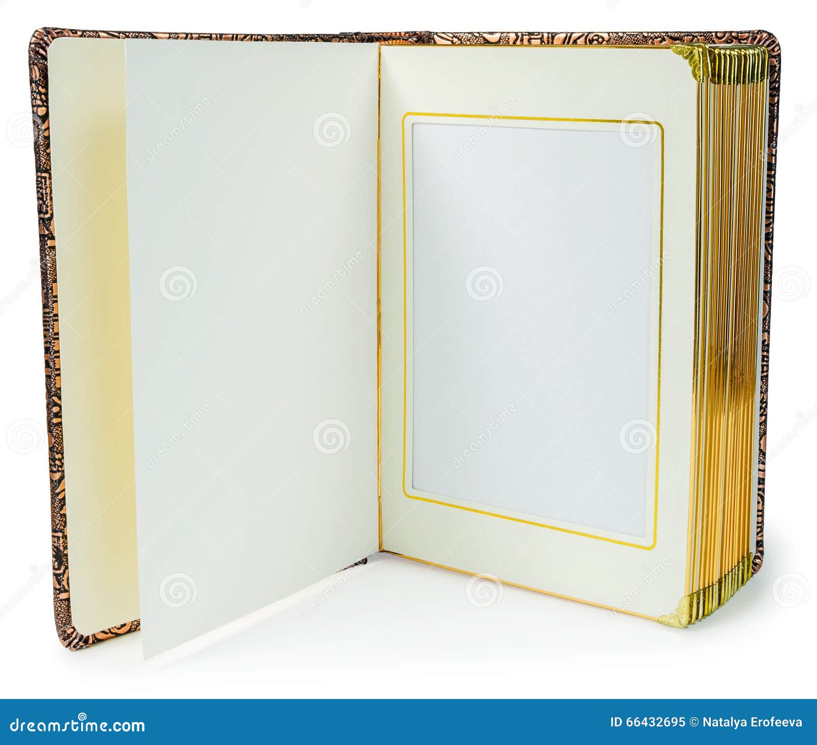 Opened Book with Blank Pages and Decorative Frame for Text Stock Image ...