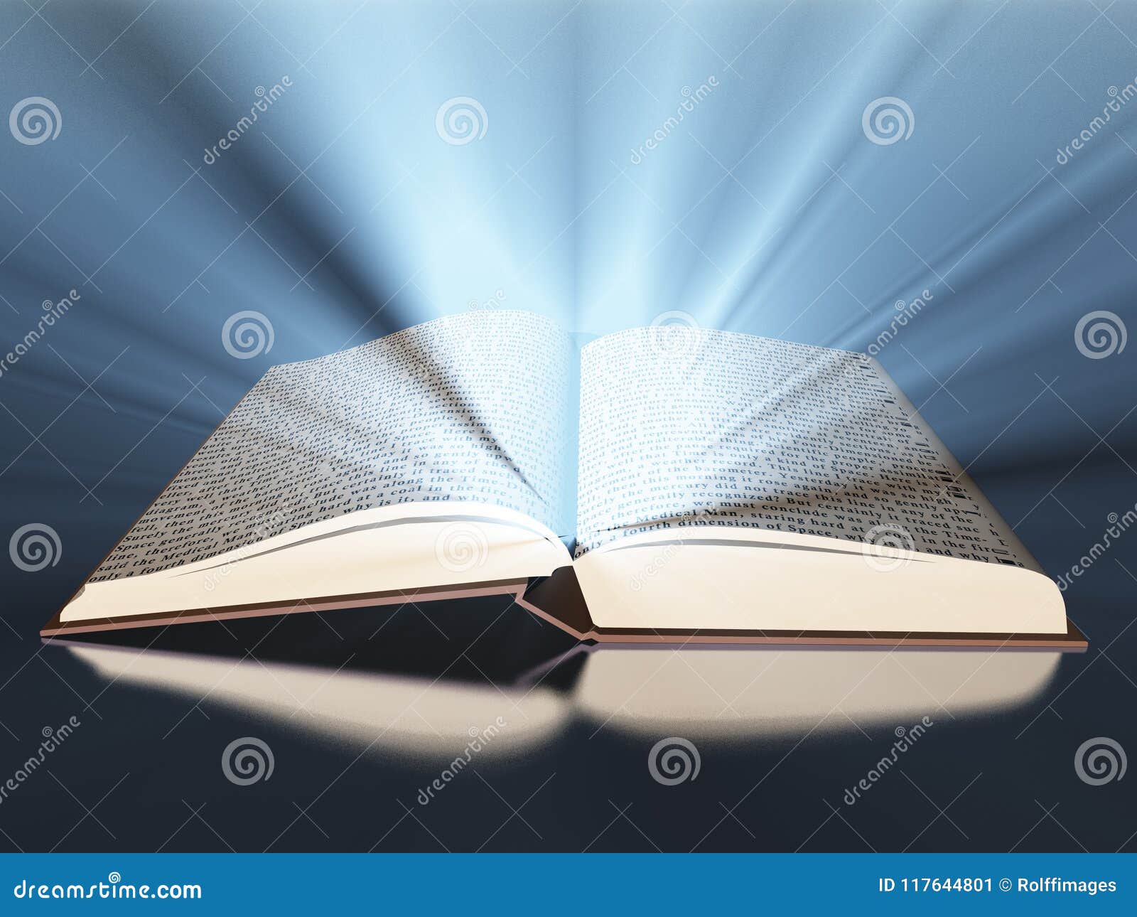Book with light stock illustration. Illustration of abstract - 117644801
