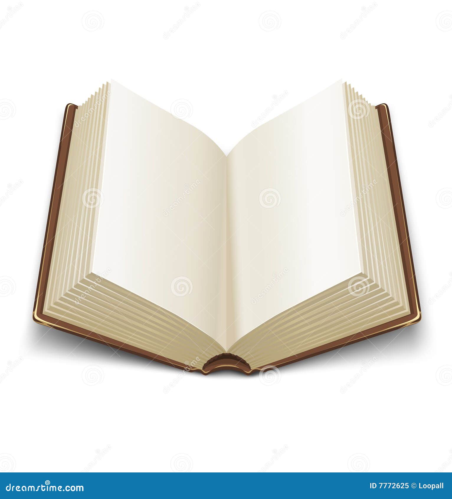 Opened Book with Brown Cover Stock Illustration - Illustration of ...