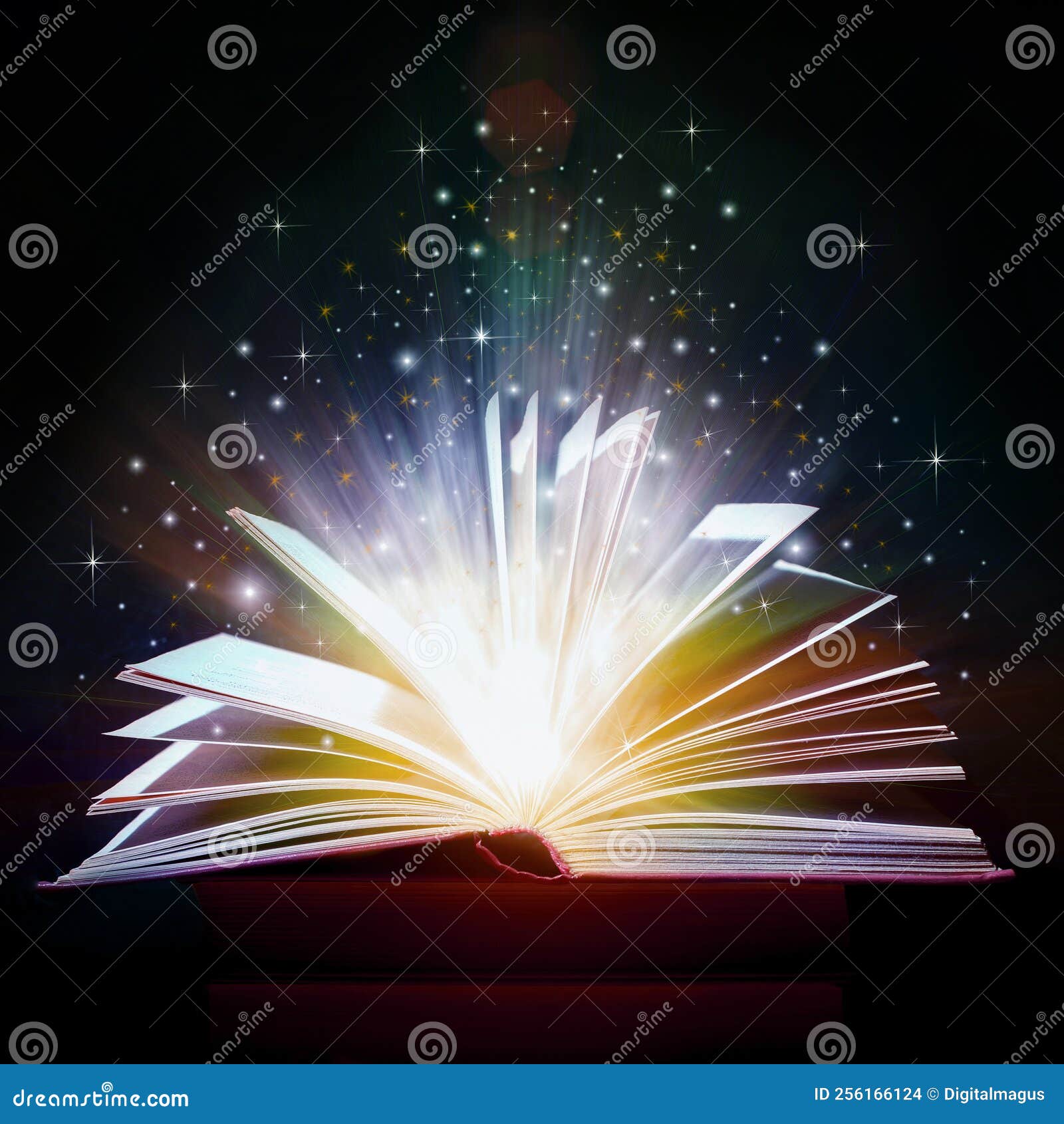 Opened Book with Colored Highlights Stock Illustration - Illustration ...