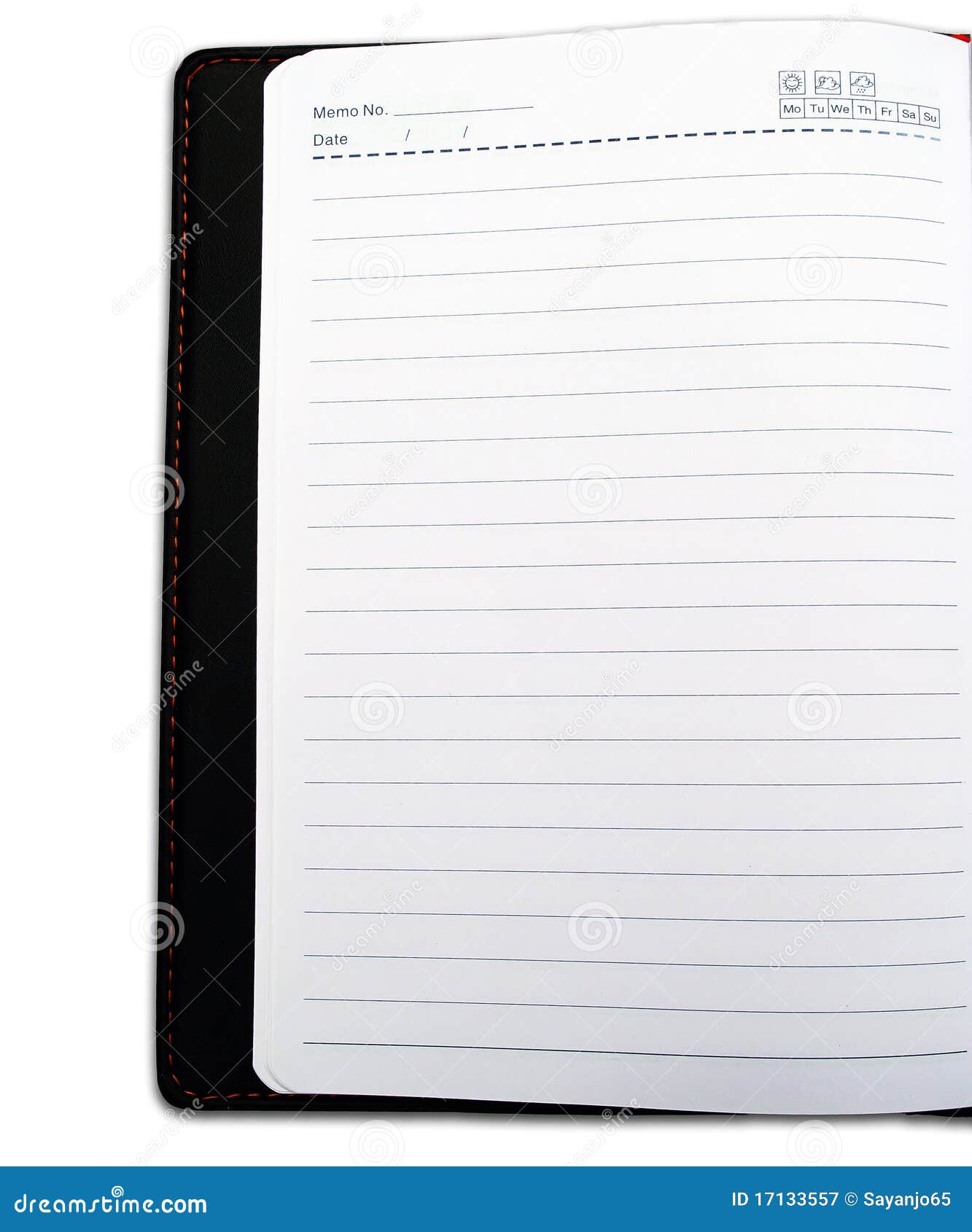 Opened Book, Diary With Blank Pages Isolated Over Stock Image - Image ...