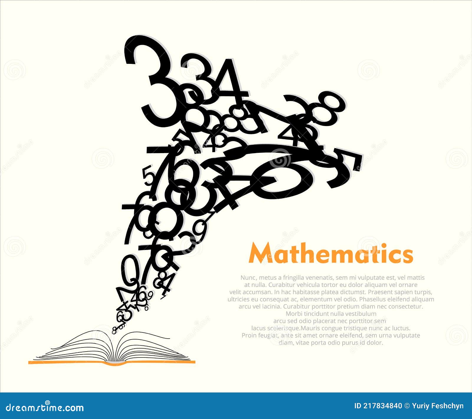Opened Book with Flying Numbers. Education Concept Design Template ...
