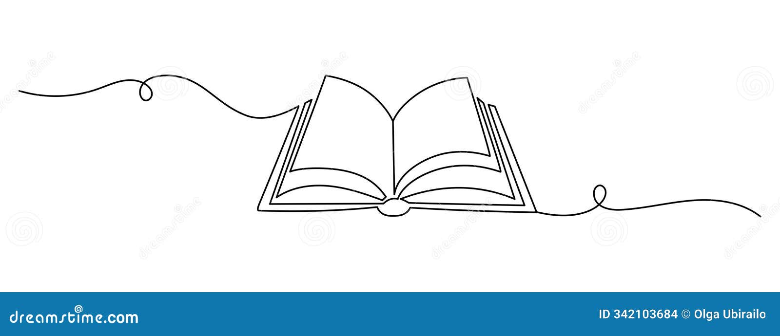 Opened Book with Flying Page in One Continuous Line Drawing. Education ...