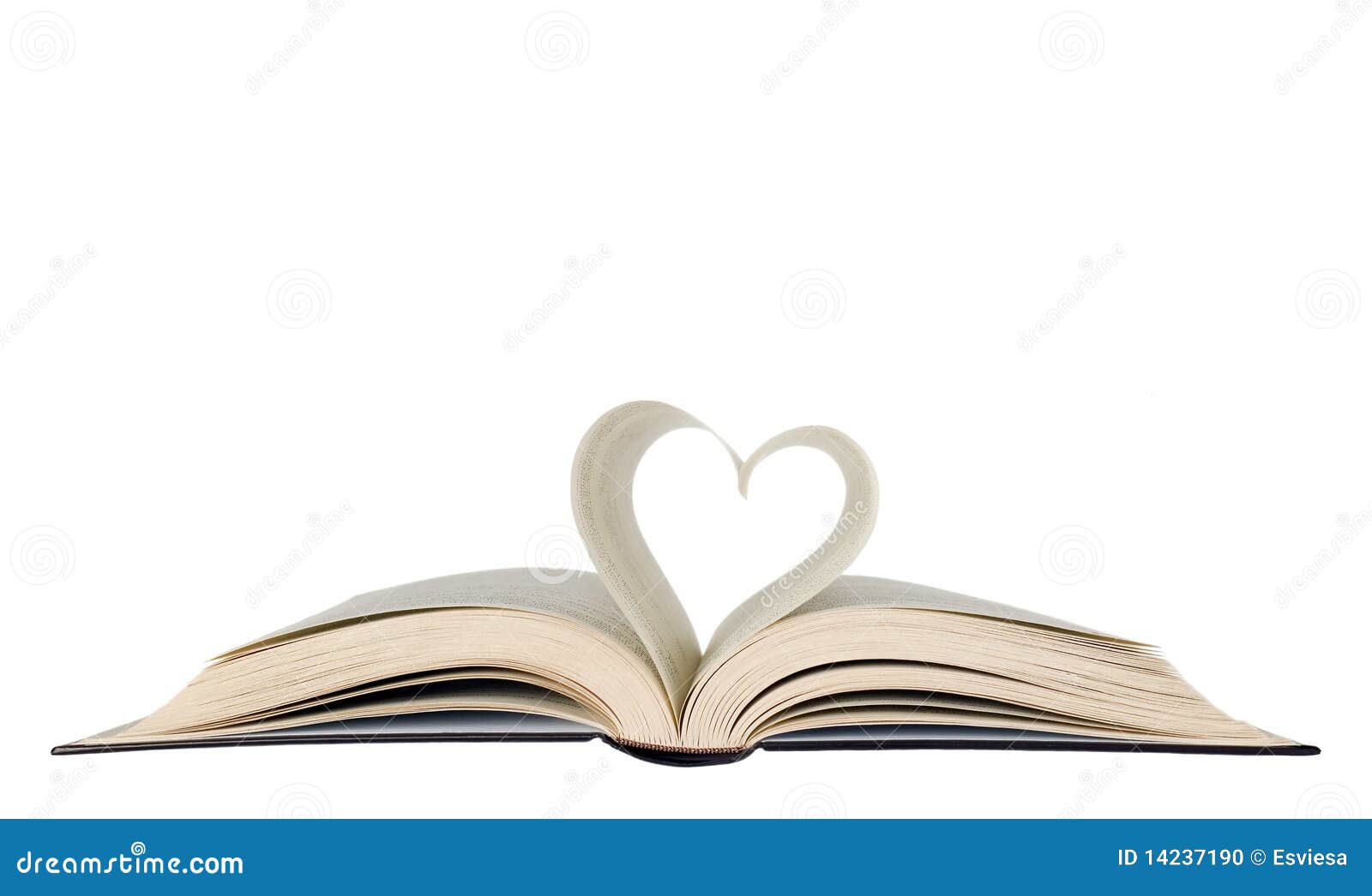 Opened Book and Heart Shape Stock Photo - Image of education, page ...