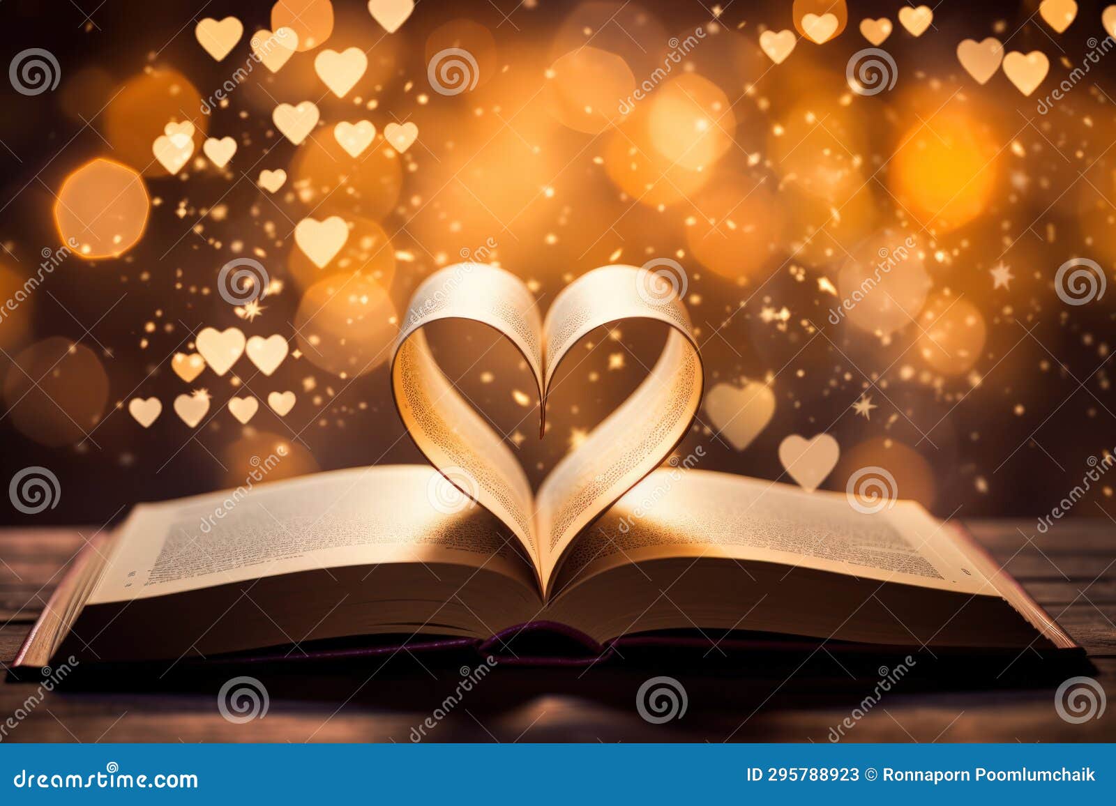 An Opened Book with Heart-shaped Pages Stock Illustration ...
