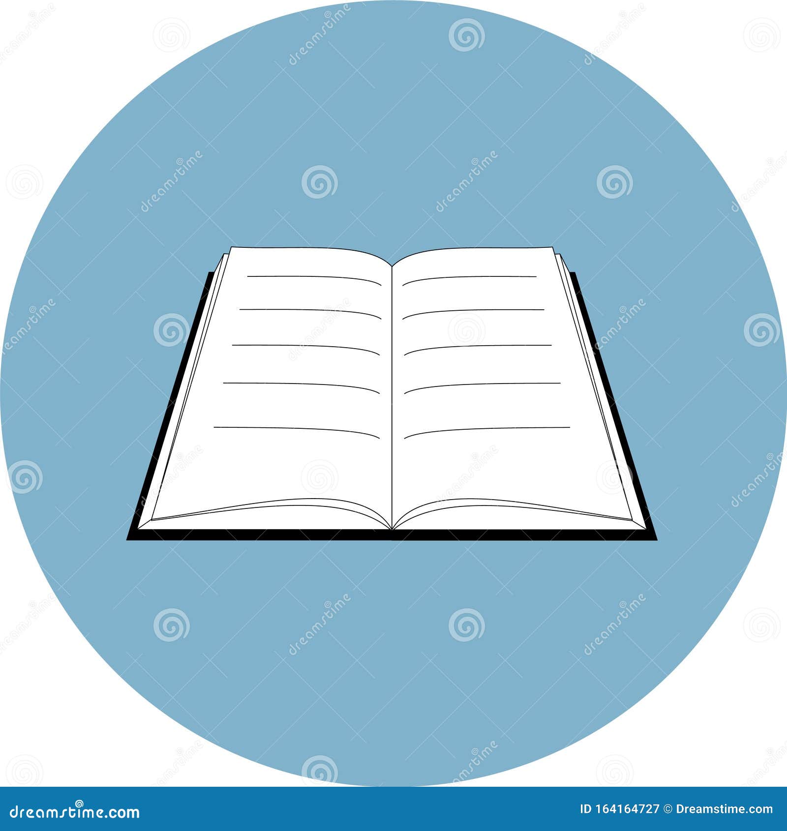 Opened Book Icon in Blue Circle Stock Vector - Illustration of sign ...