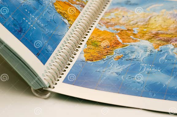 Opened book with map on it stock image. Image of world - 842345