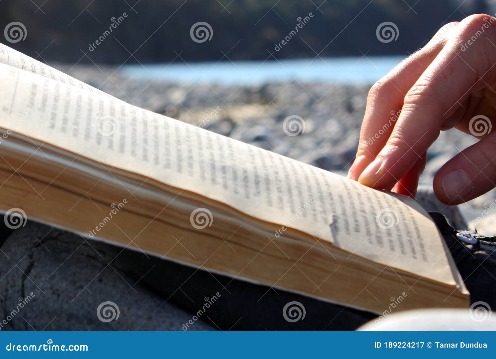 Opened Book on the Rock& X27;s Beach, Letter and Textbook Stock Image ...
