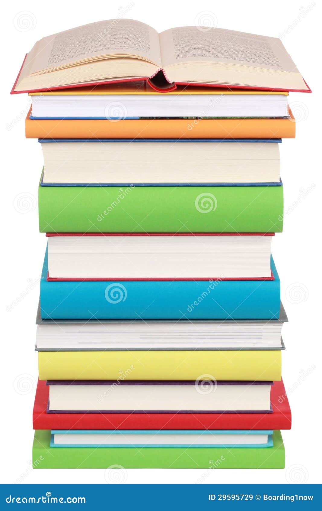 Opened Book on a Stack of Books Stock Image - Image of learning ...