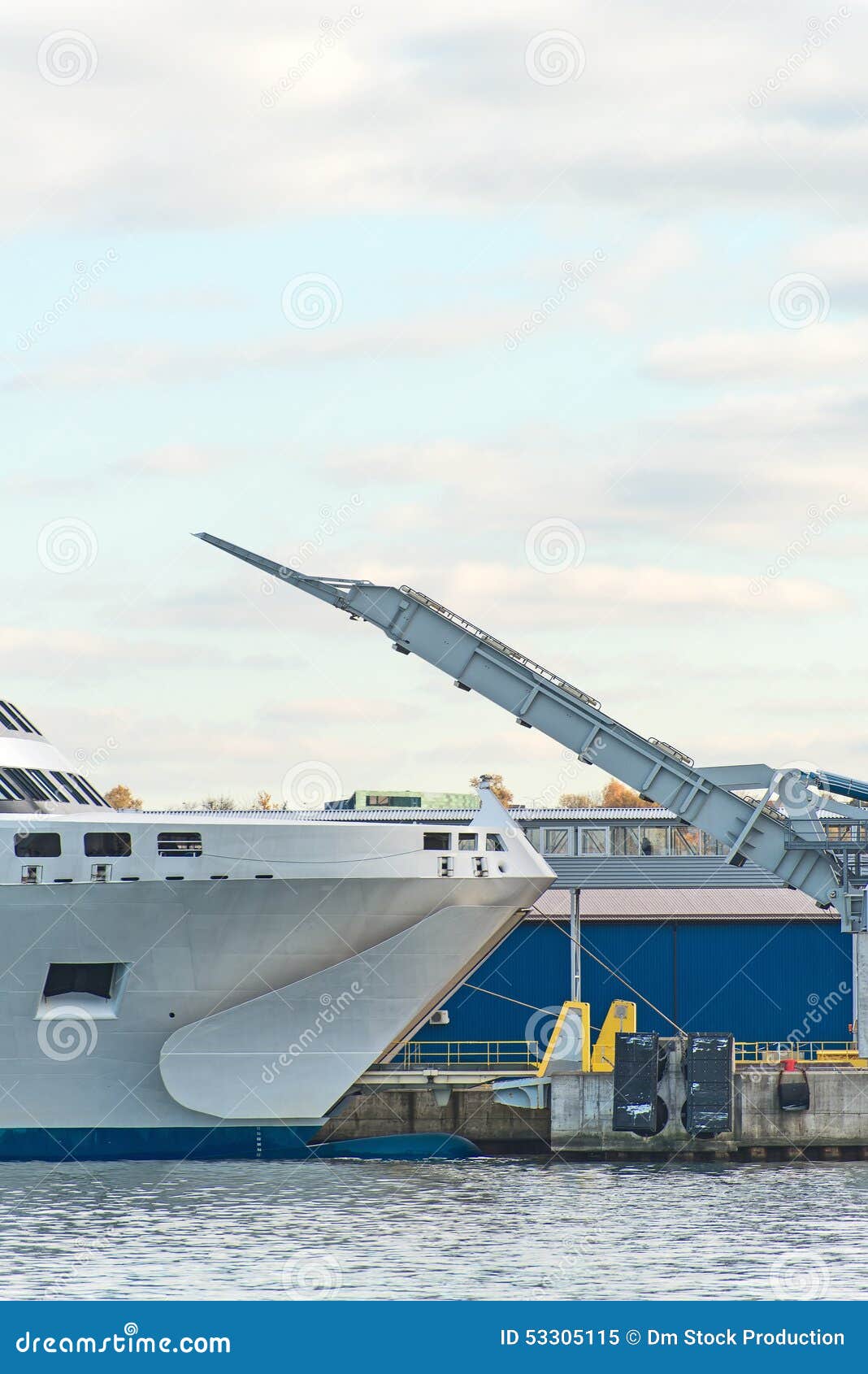Opened bow visor. stock image. Image of port, passenger - 53305115