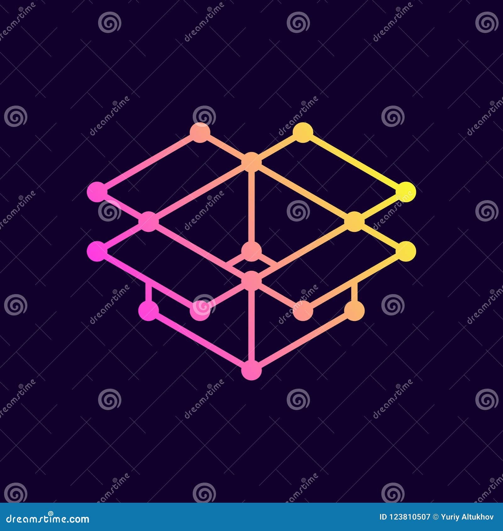 Opened Box Icon. Network Connections. Stock Vector - Illustration of ...