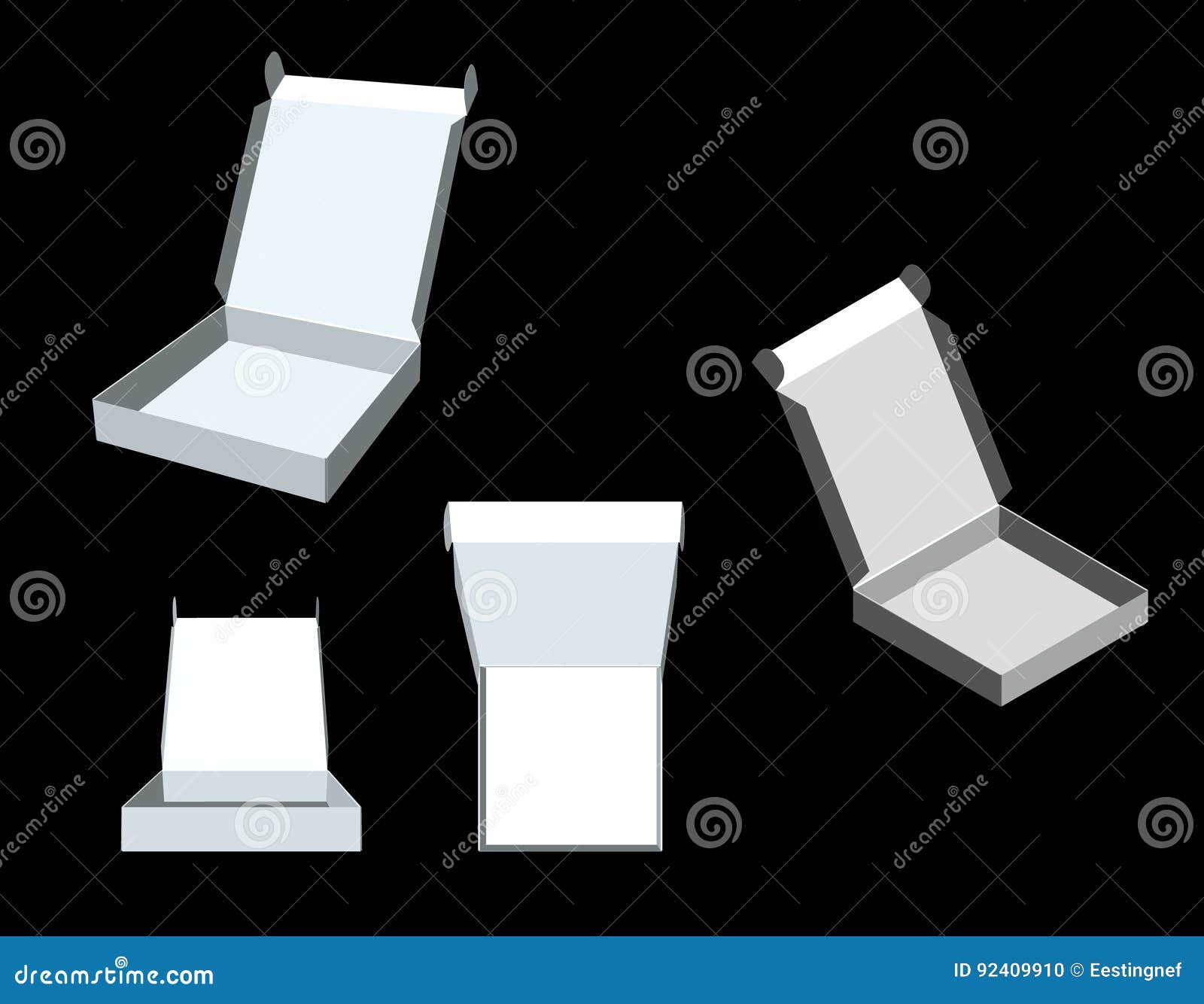 Opened Box. Isolated on Black Background Stock Vector - Illustration of ...