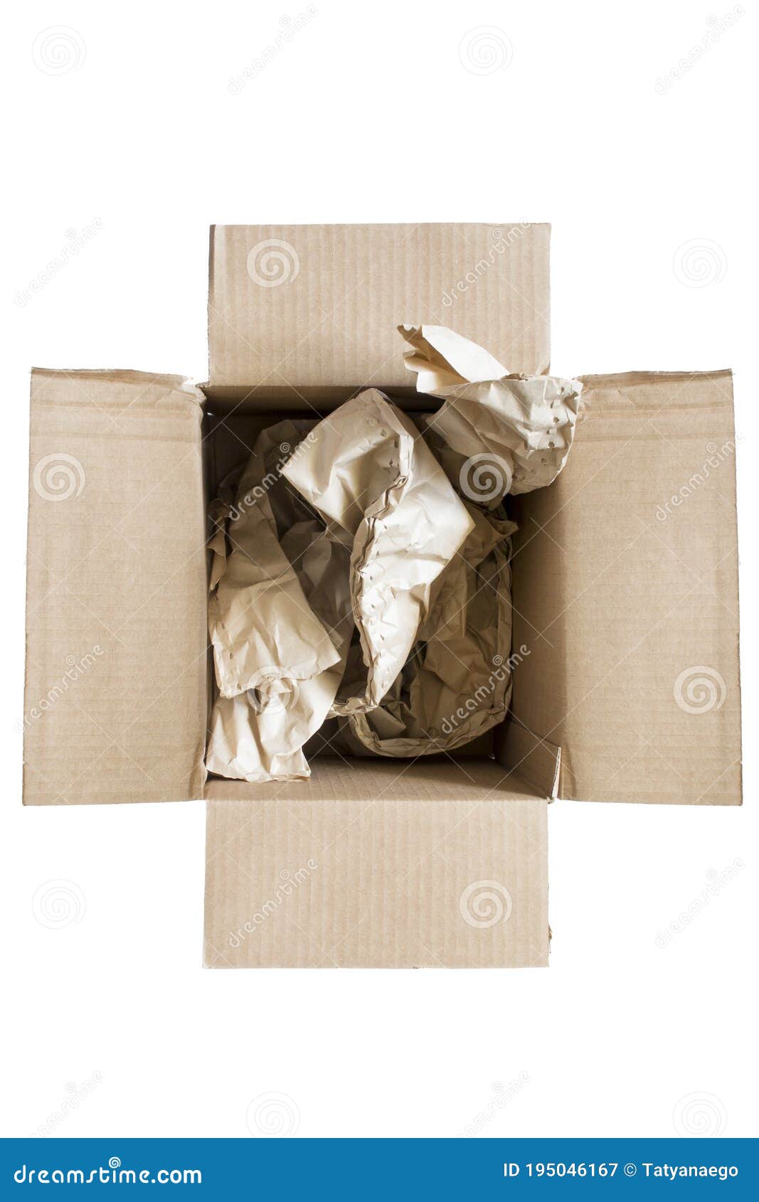 Opened box isolated stock image. Image of deliver, brown - 195046167