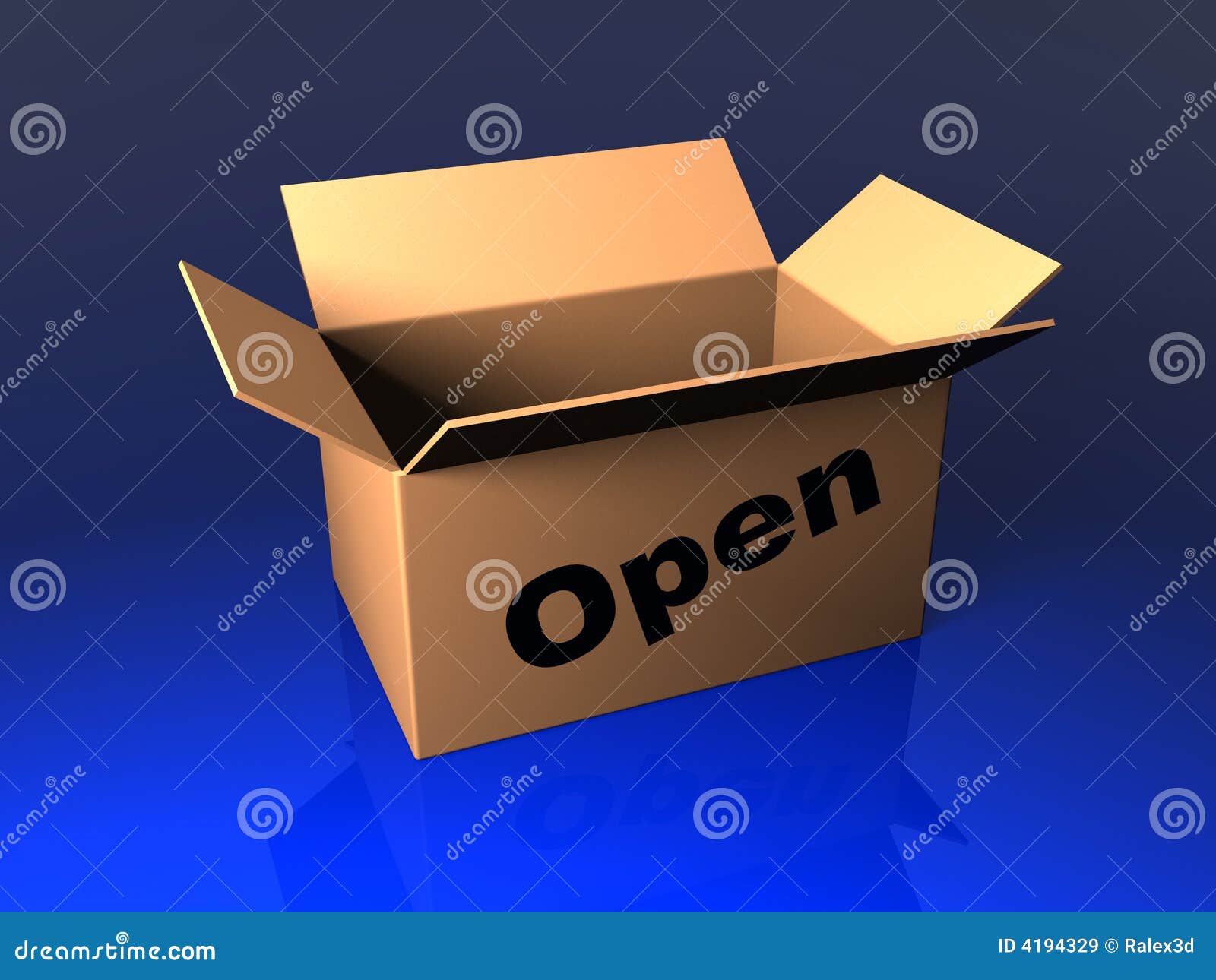 Opened box with stamp stock illustration. Illustration of boxes - 4194329