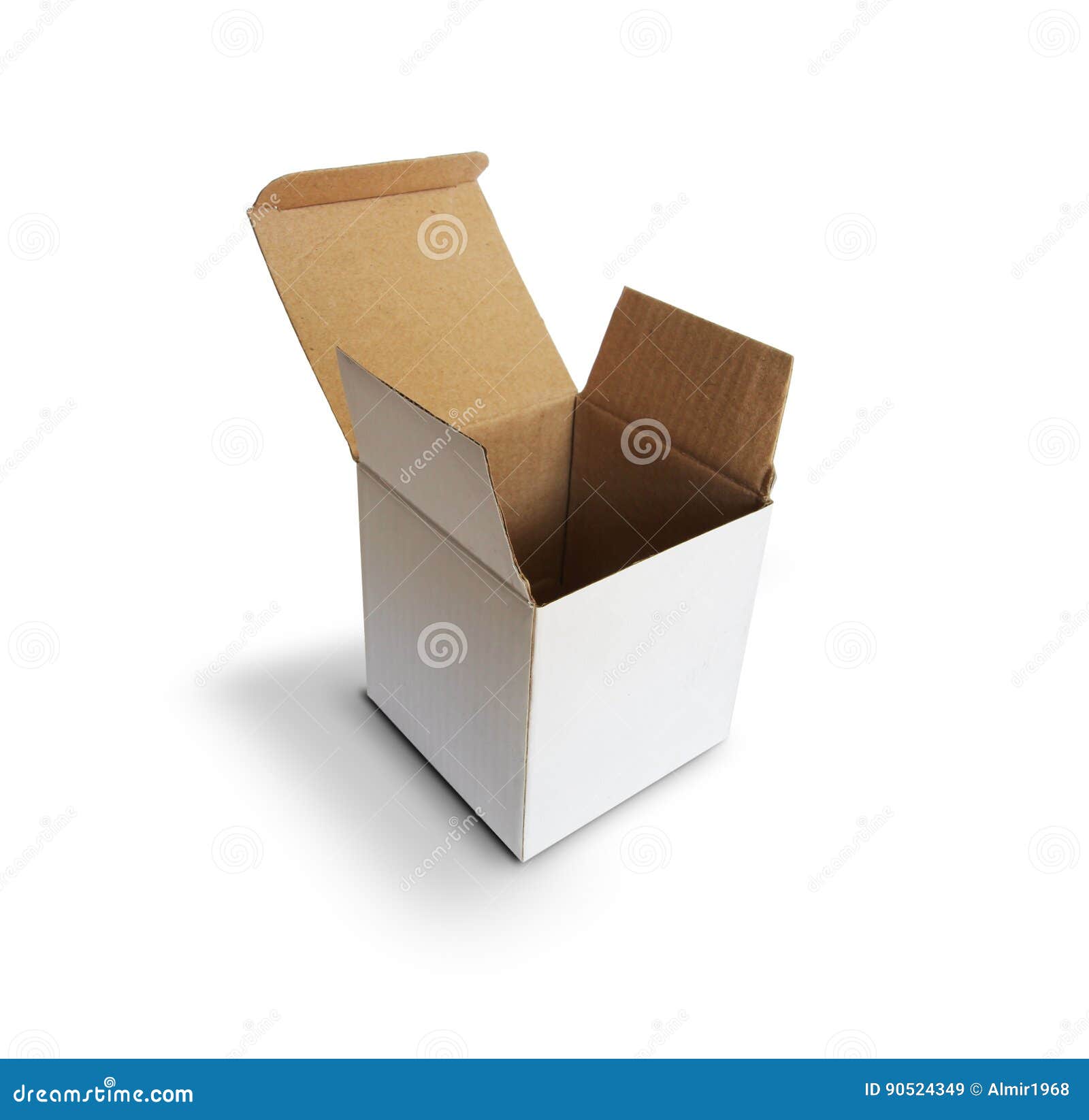Opened box on white stock image. Image of case, reflection - 90524349