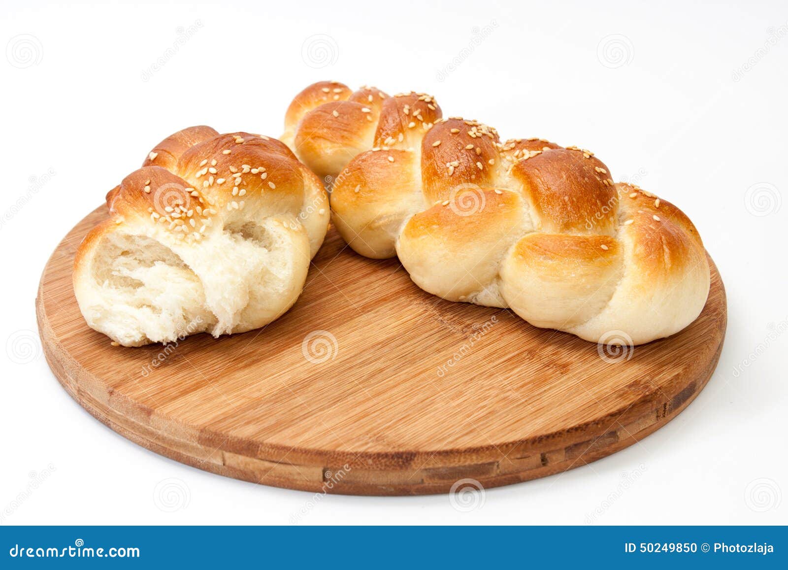 Opened Braid from the Bakery on a Kitchen Wooden Board Stock Photo ...