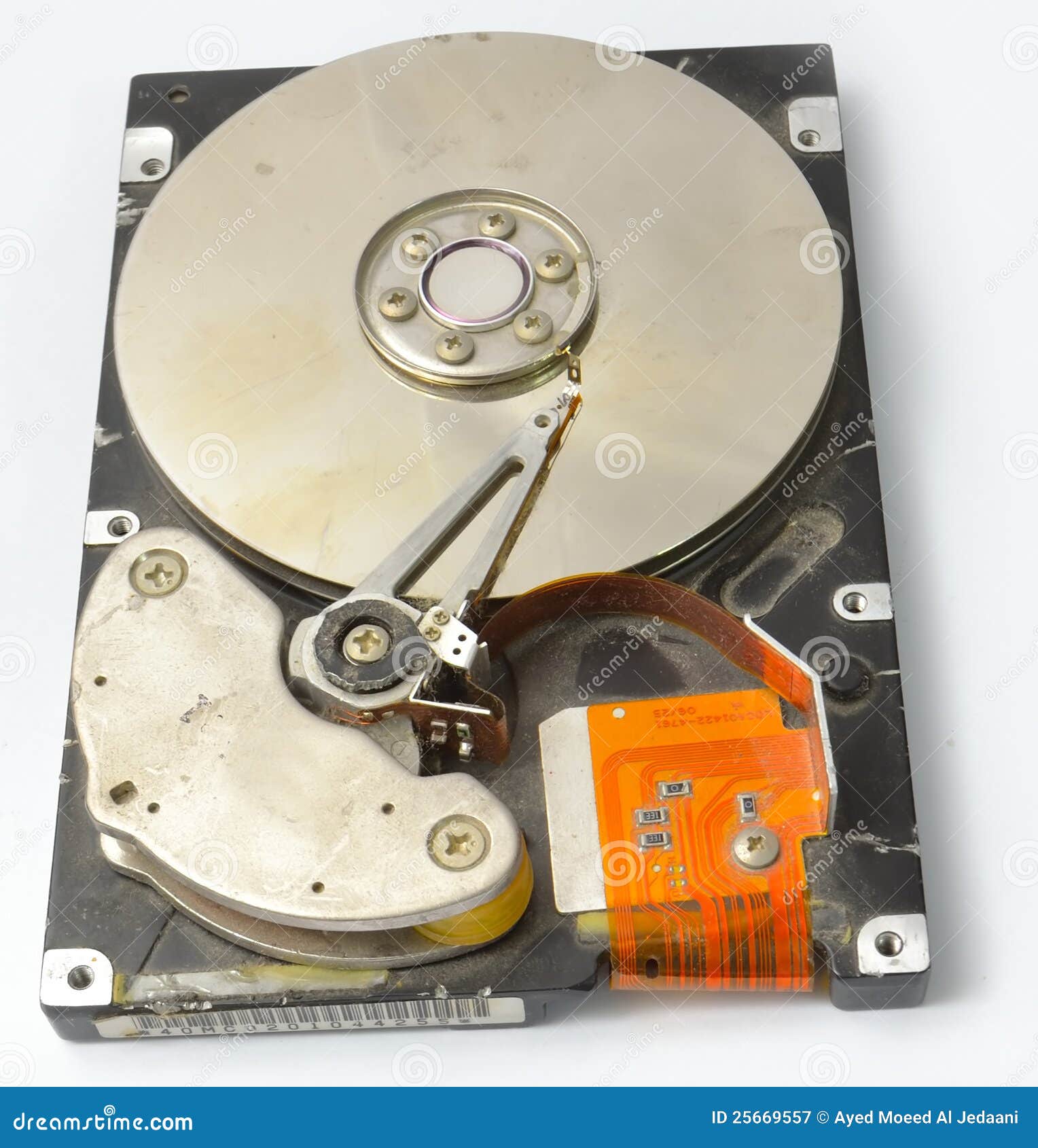 Opened Broken Hard Disk Drive From The Front Royalty Free Stock ...
