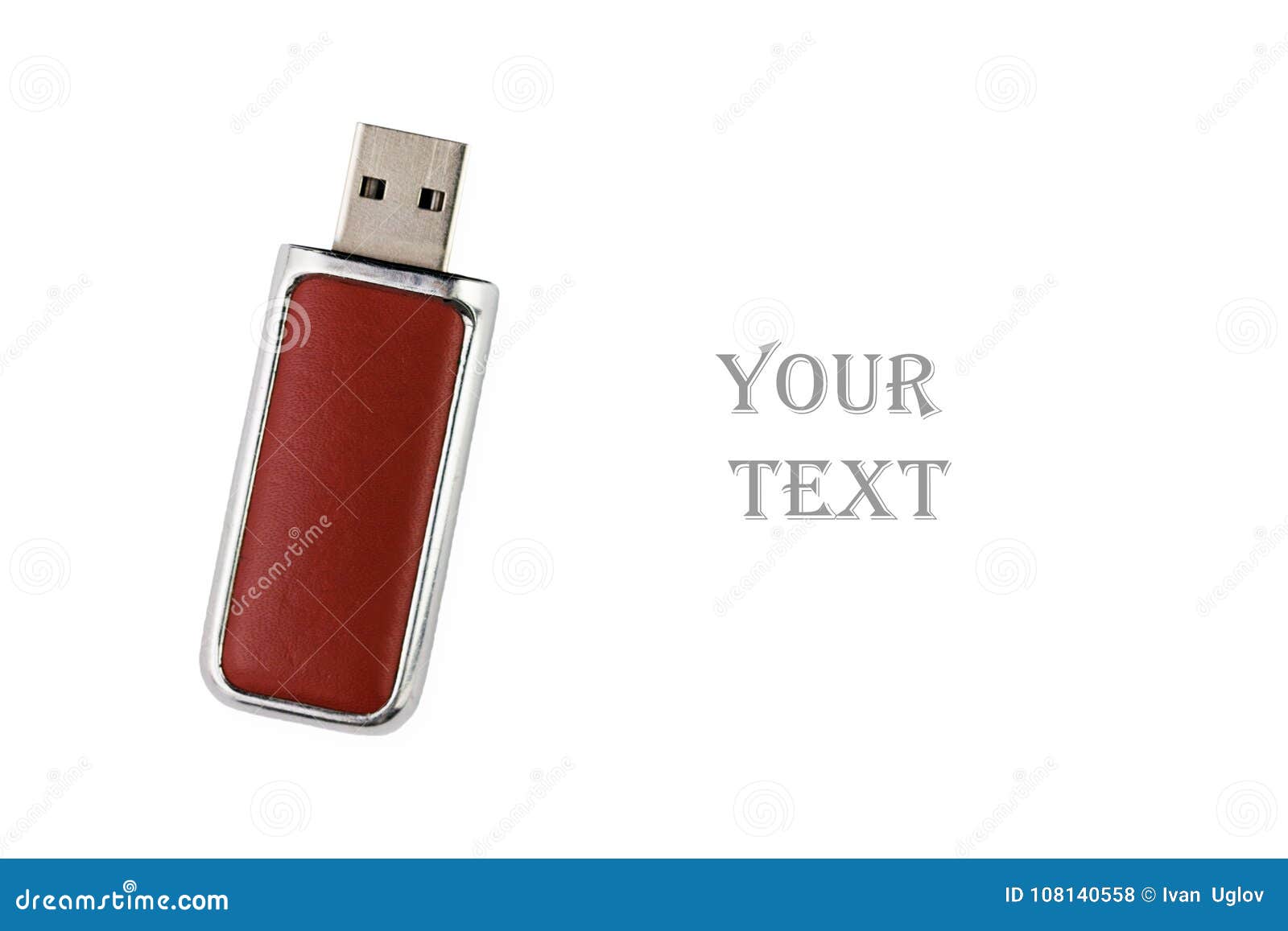 Opened Brown USB Flash Isloated on the White Background Stock Photo ...
