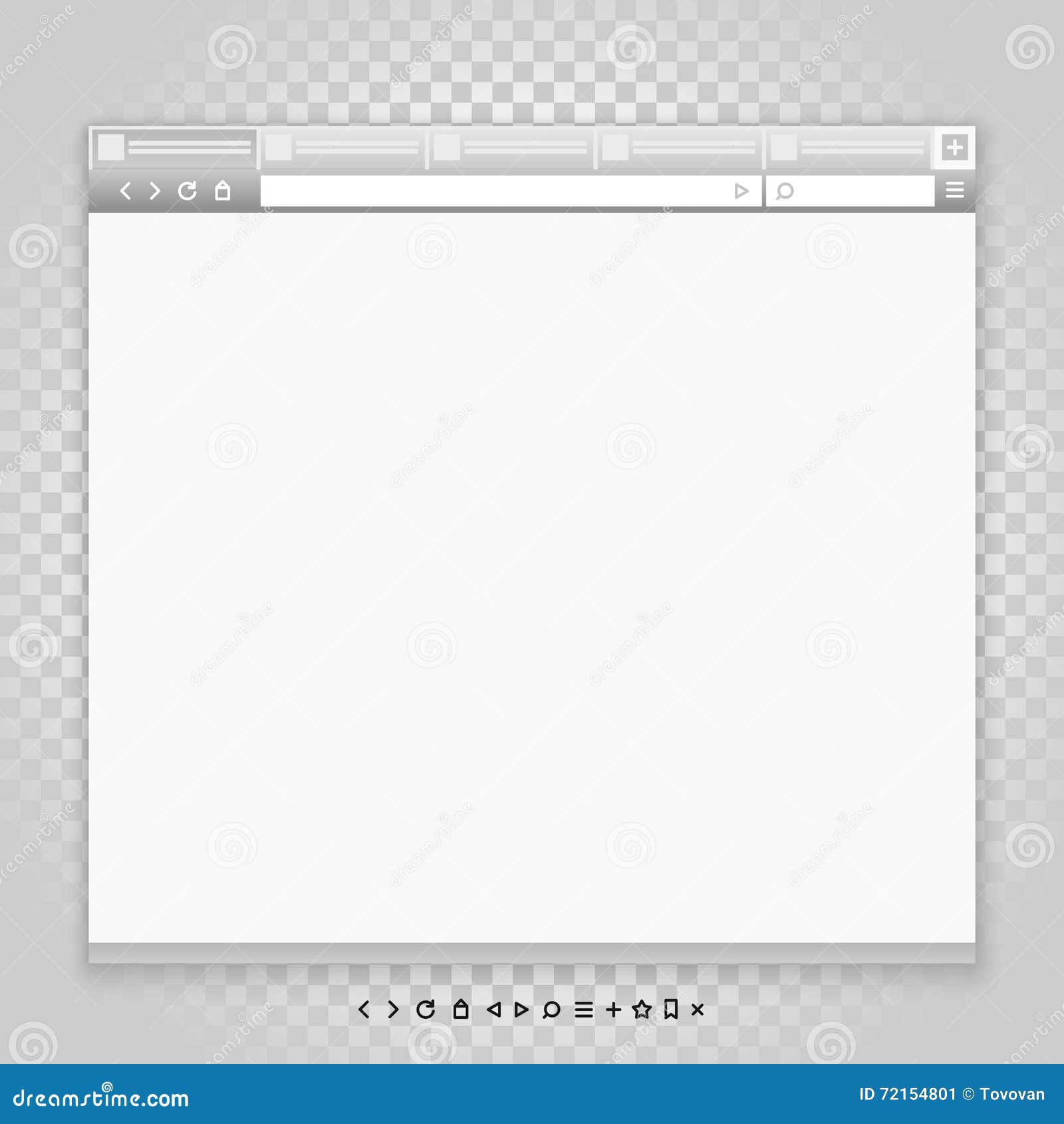 Opened Browser Window Template and Different Pictograms Set Stock ...