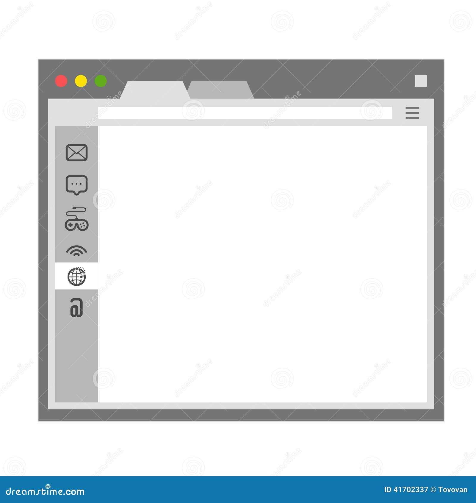 Opened Browser Window Template Stock Vector - Illustration of grey ...