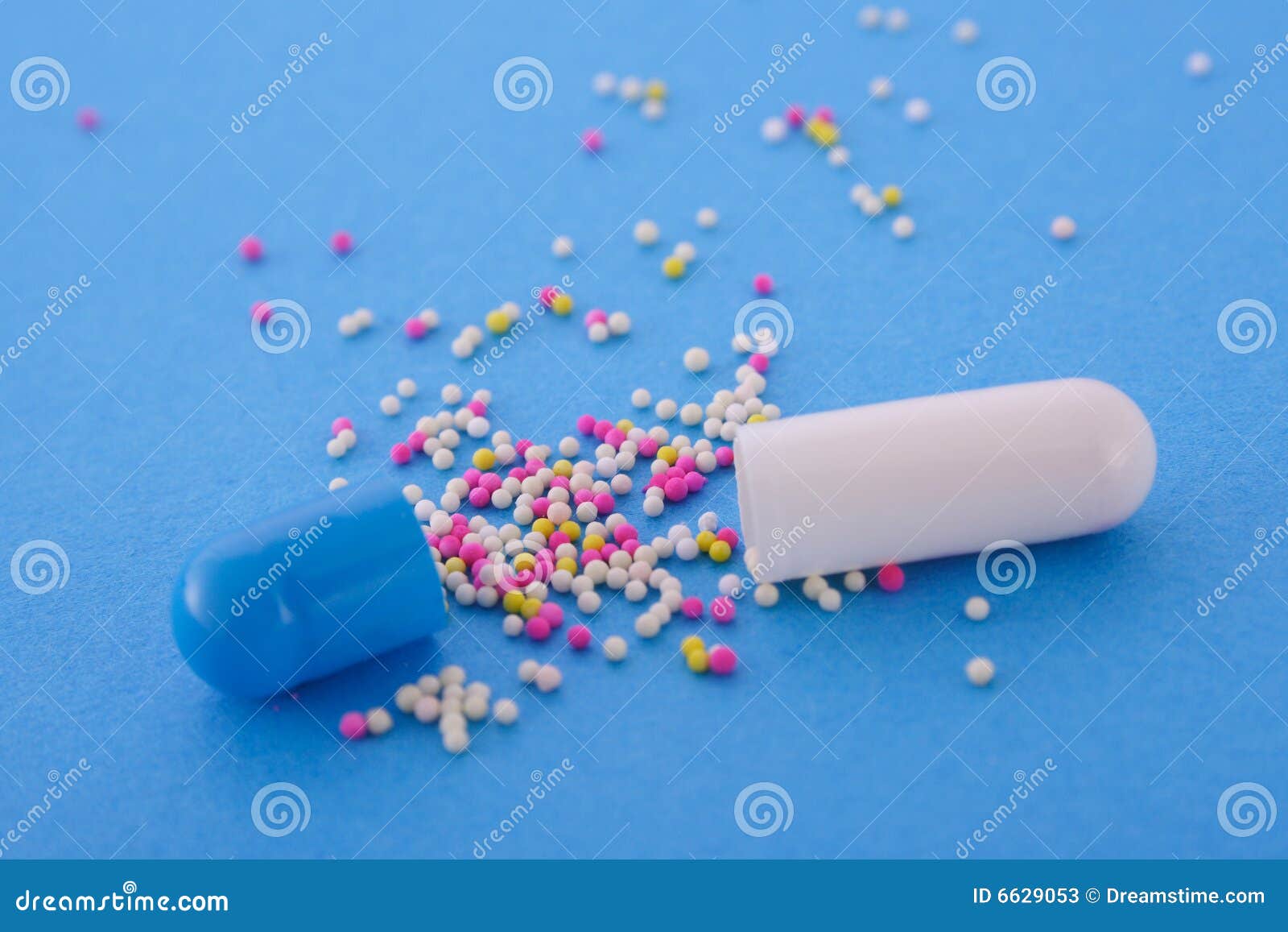 Opened capsule stock image. Image of separated, blue, medical - 6629053
