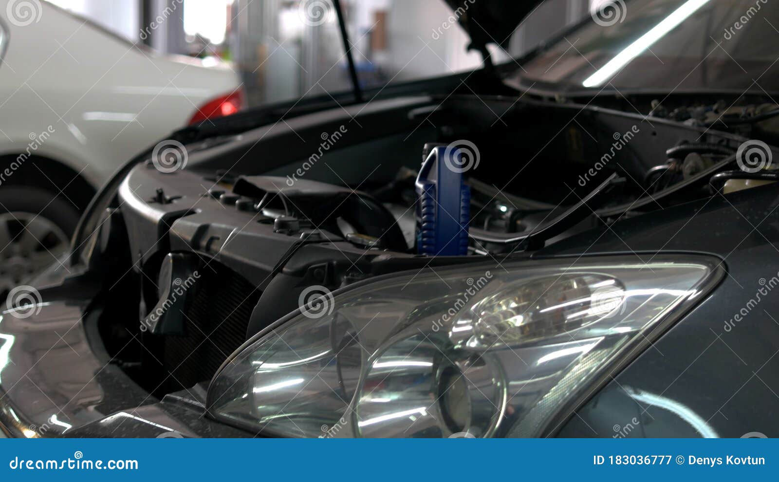 Opened car engine. stock image. Image of opened, internal - 183036777