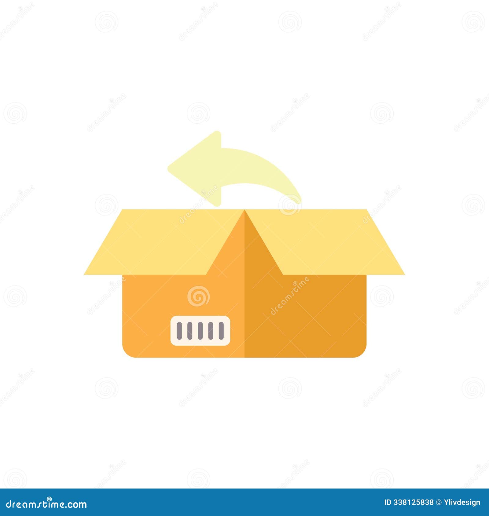 Opened Cardboard Box With An Arrow Pointing Inside For Returning A ...