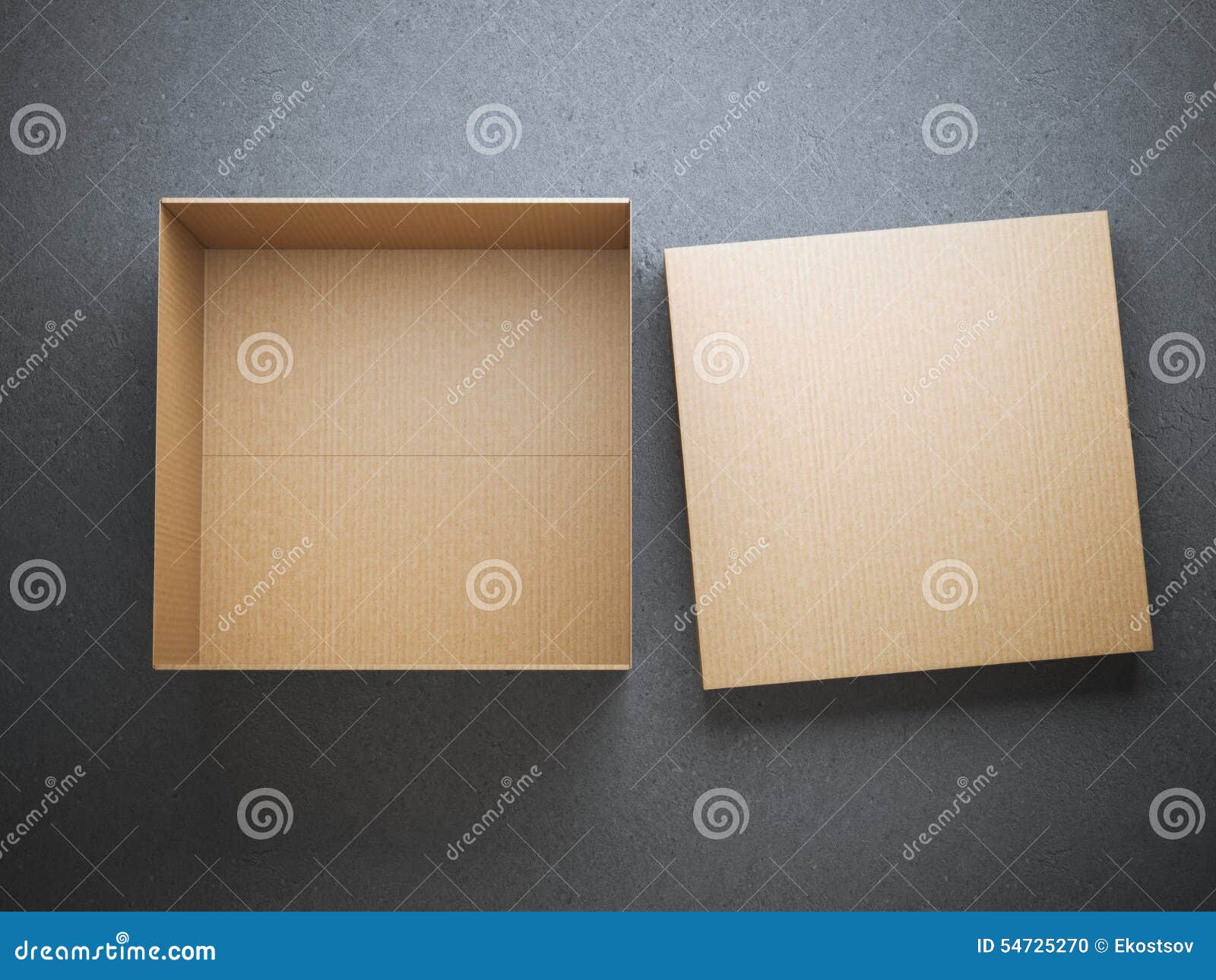 Opened Cardboard Box with Cap Stock Photo - Image of corrugated, board ...