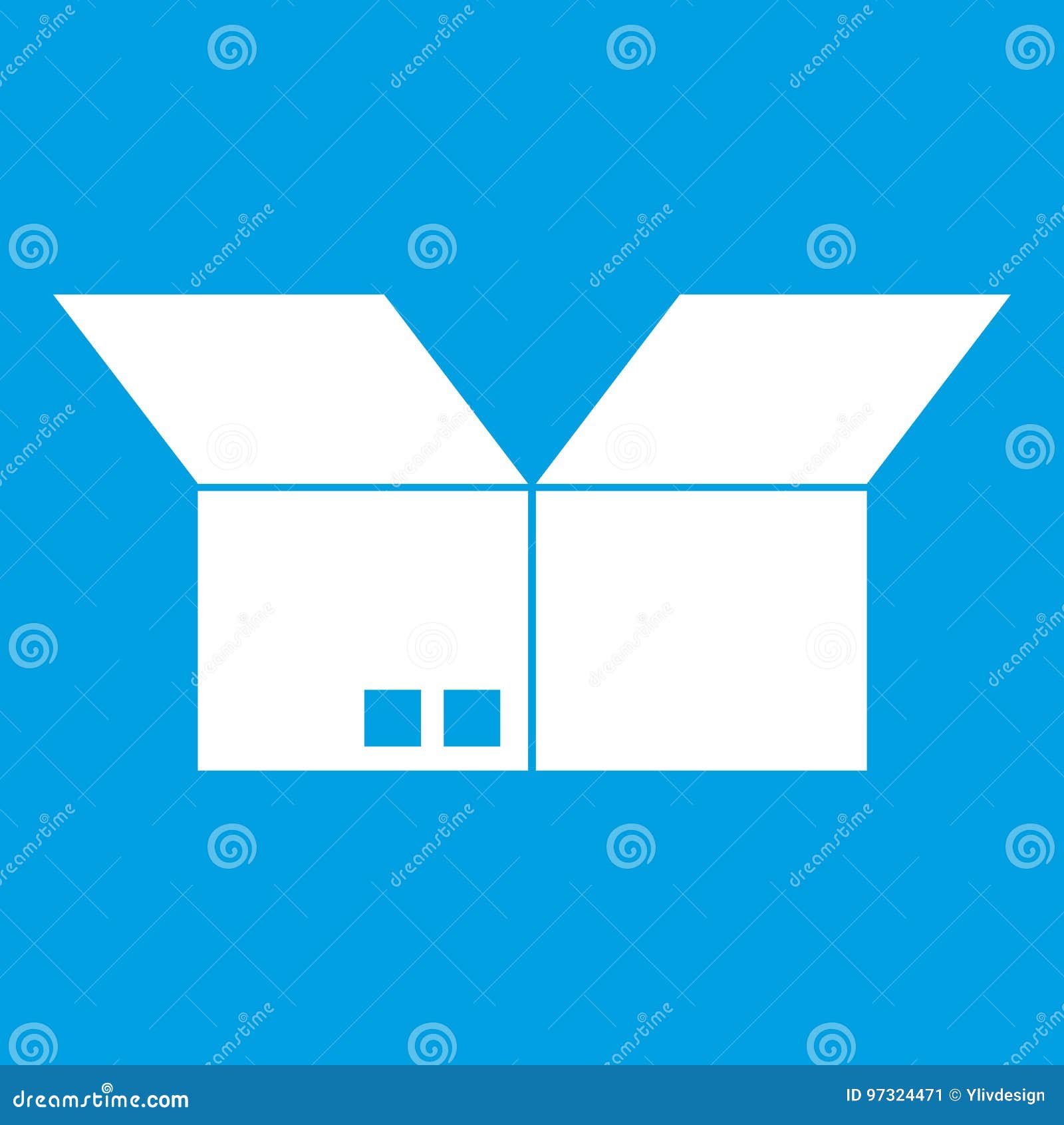 Opened Cardboard Box Icon White Stock Vector - Illustration of delivery ...