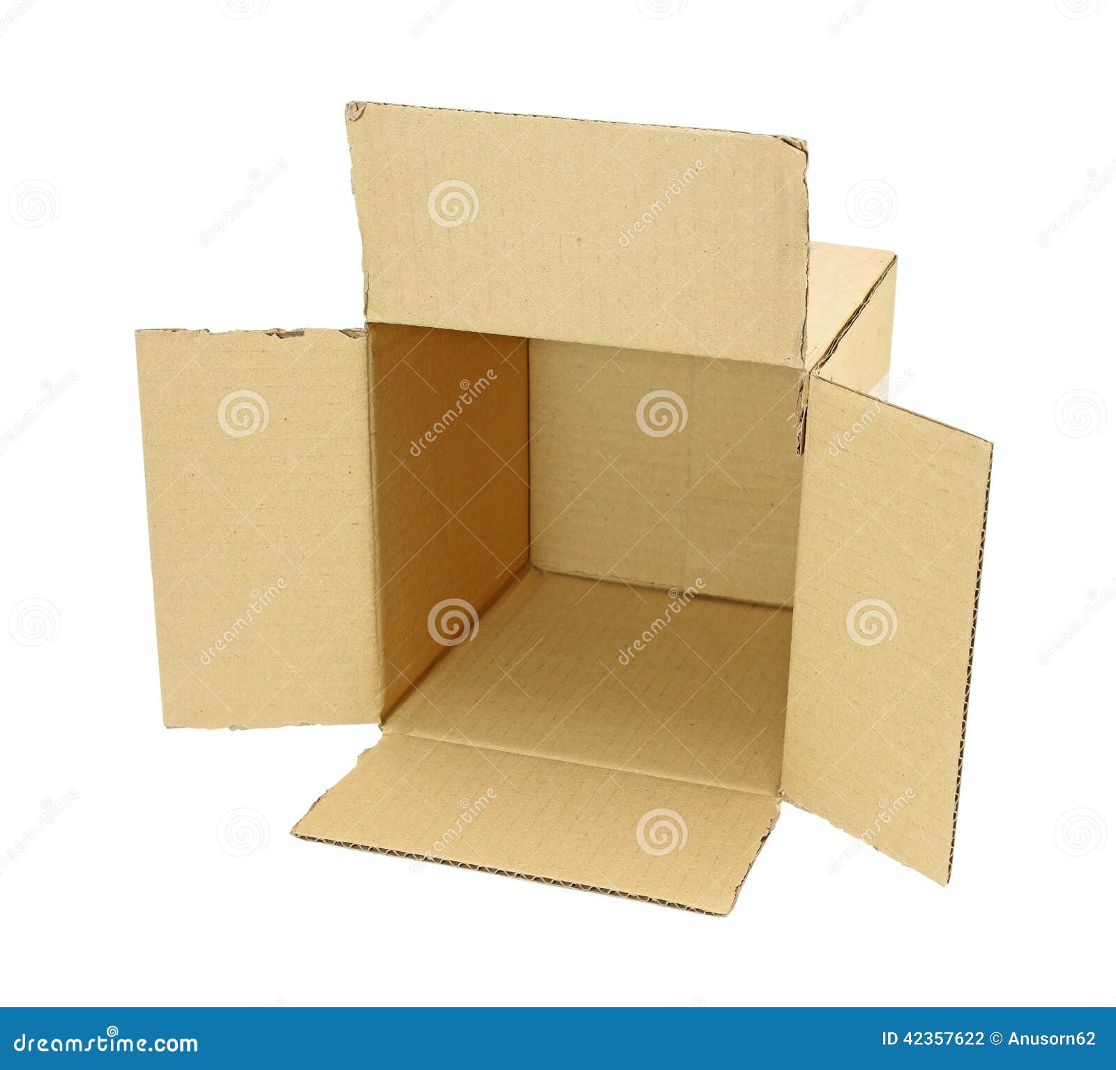 Opened cardboard box stock photo. Image of background - 42357622