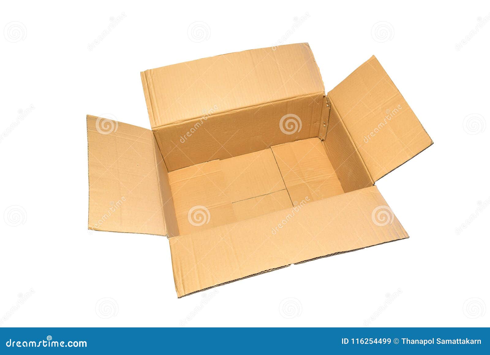 Opened Carton with White Background Stock Image - Image of background ...
